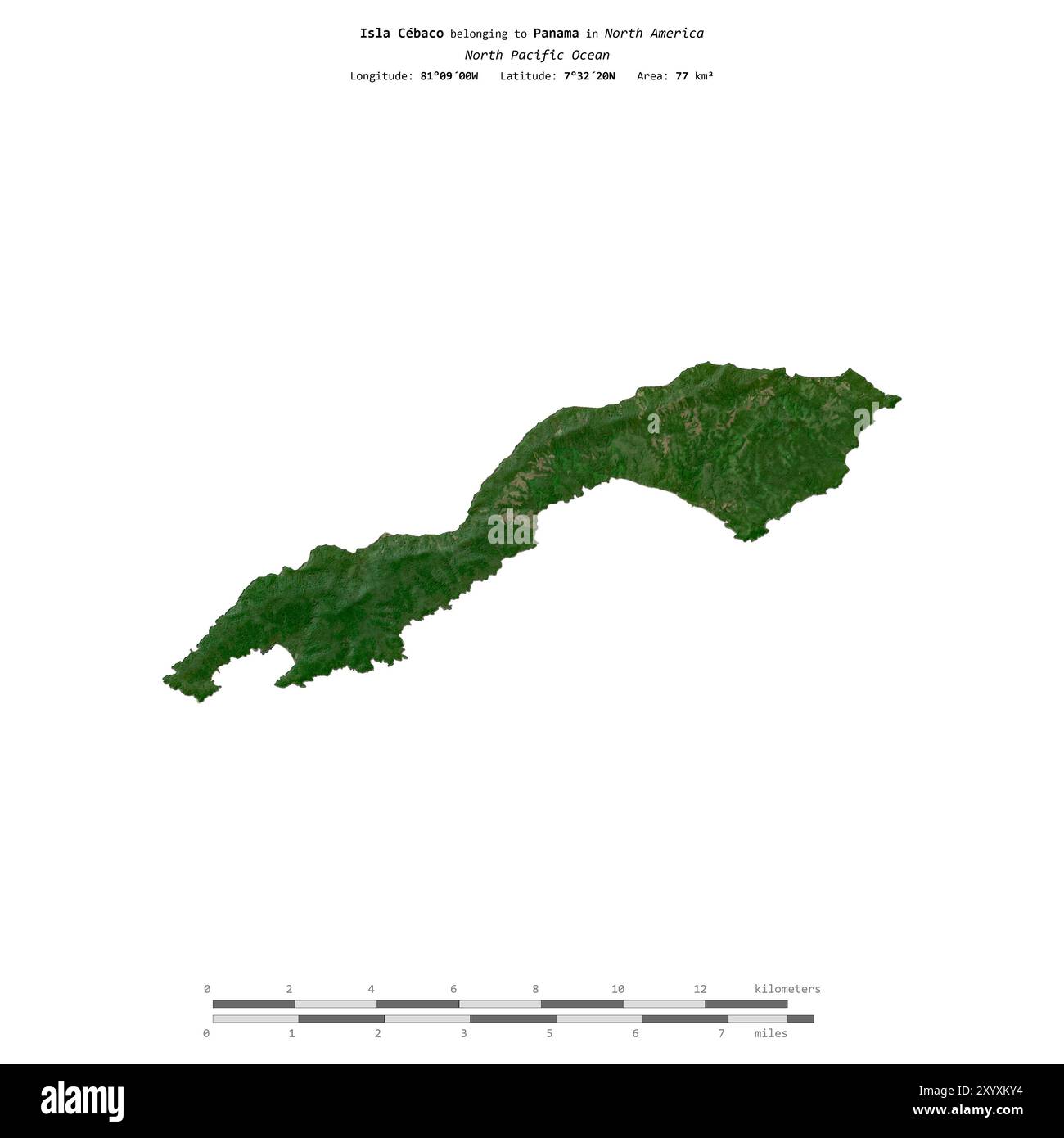 Isla Cebaco in the North Pacific Ocean, belonging to Panama, isolated ...