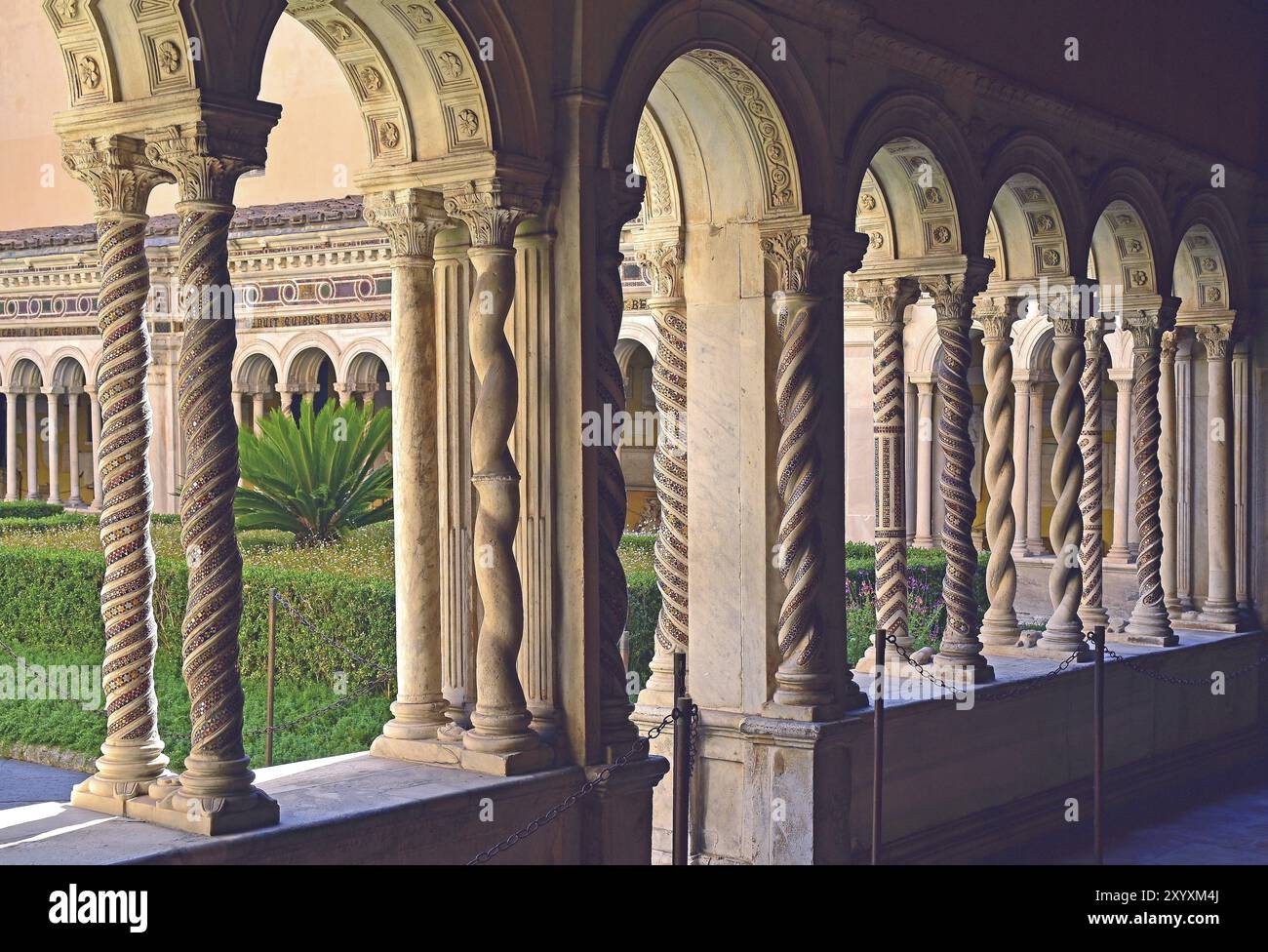 Cloister, columns work of the Cosmati Stock Photo - Alamy