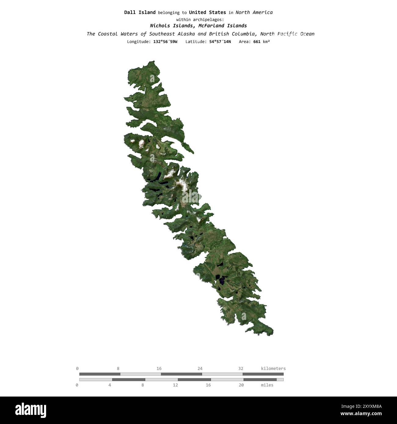 Dall Island in the North Pacific Ocean, belonging to United States ...