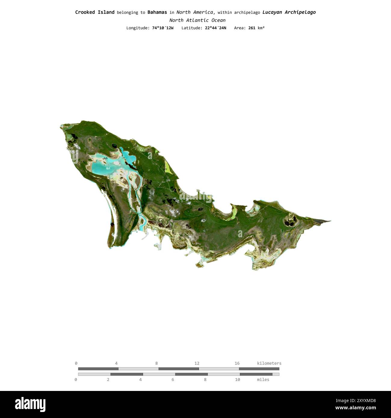 Crooked Island in the North Atlantic Ocean, belonging to Bahamas ...