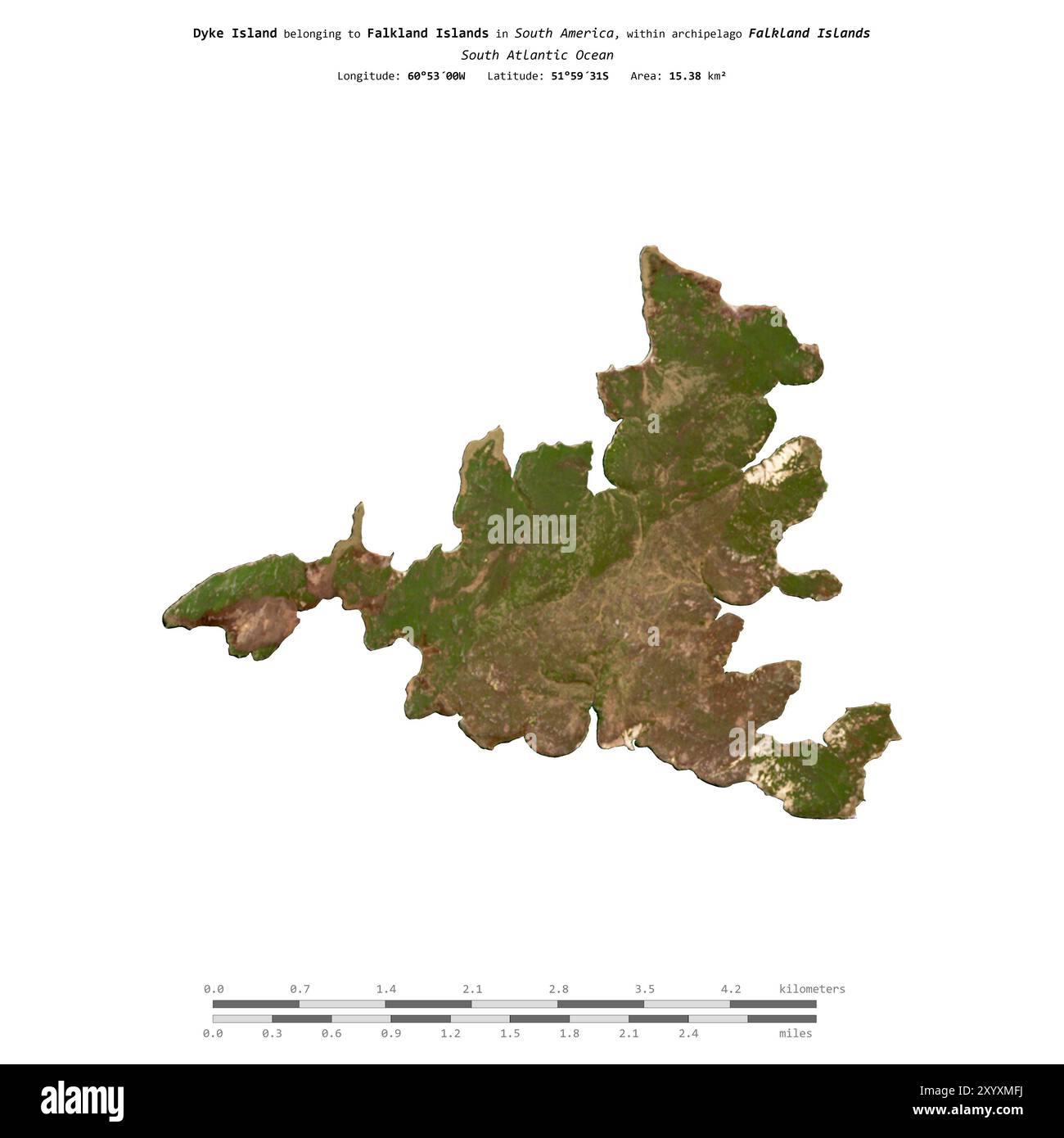 Dyke Island in the South Atlantic Ocean, belonging to Falkland Islands ...