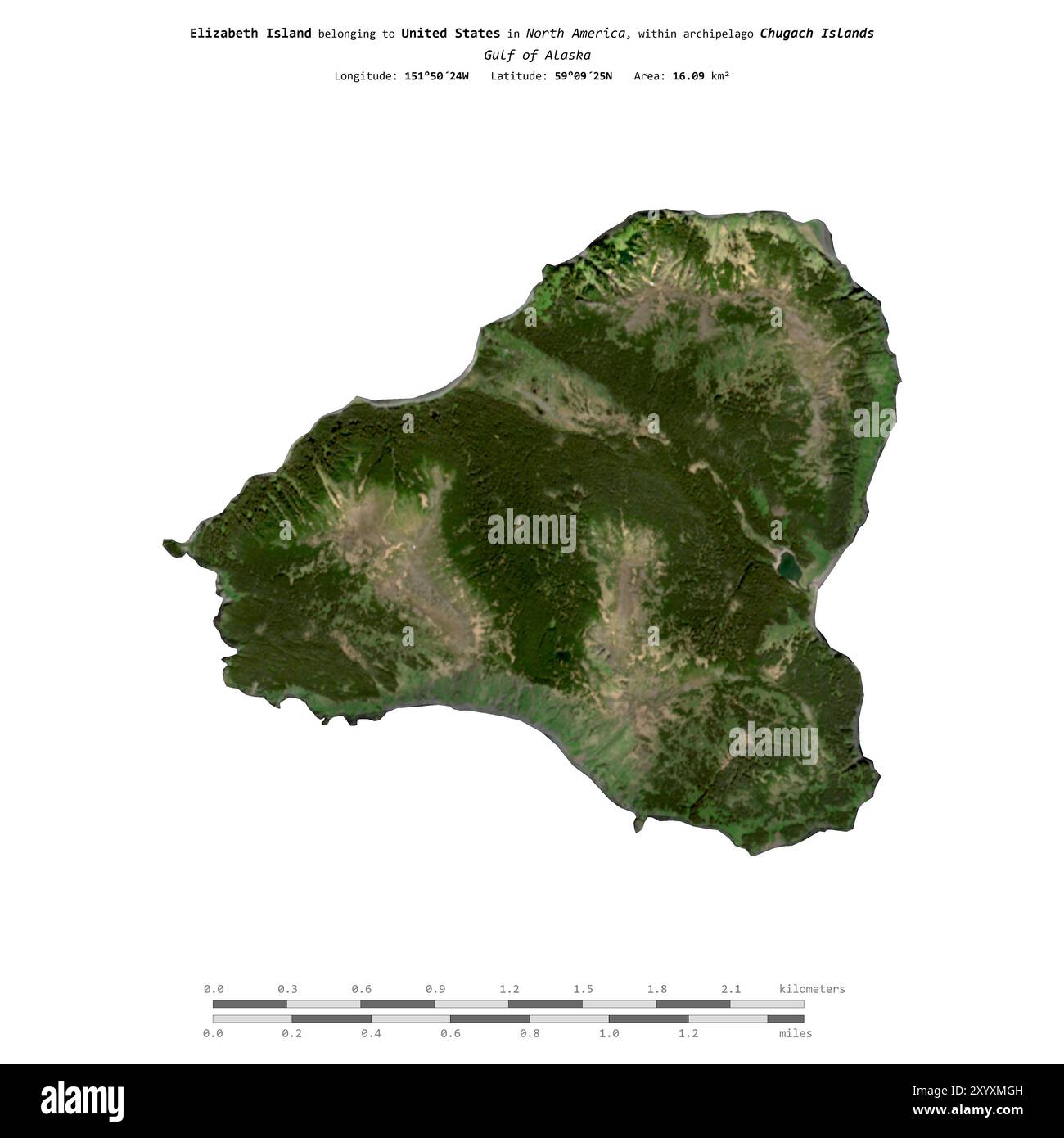 Elizabeth Island in the Gulf of Alaska, belonging to United States ...