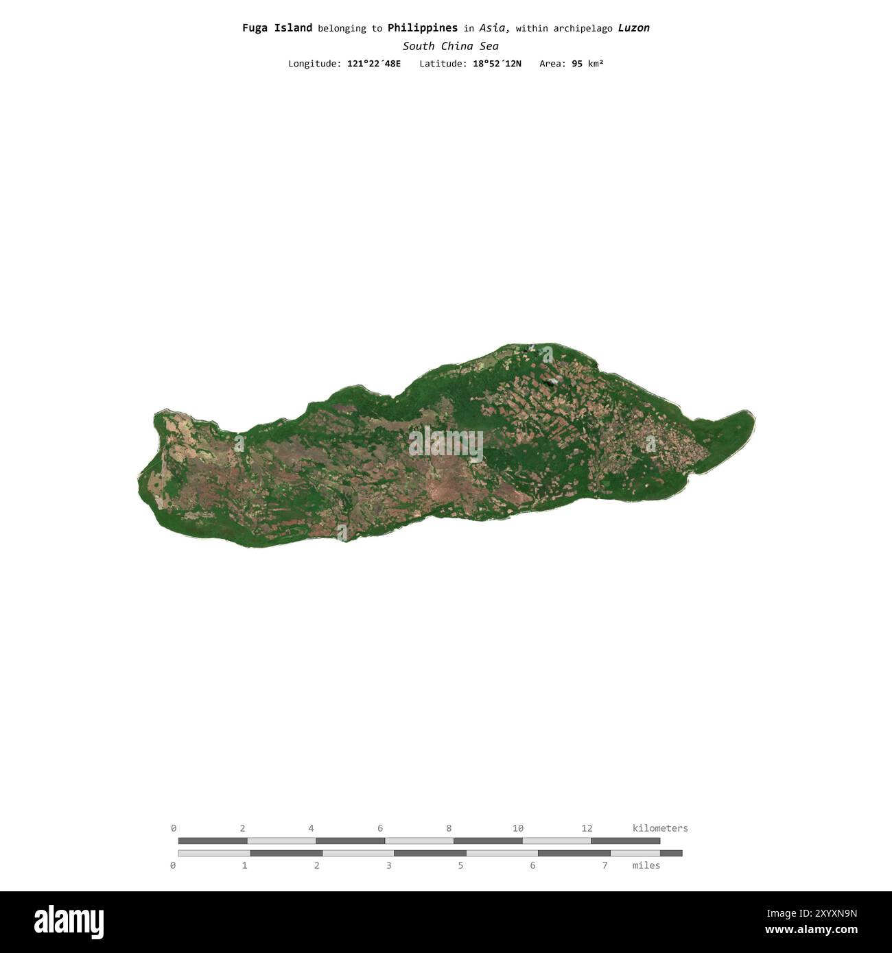 Fuga Island in the South China Sea, belonging to Philippines, isolated ...