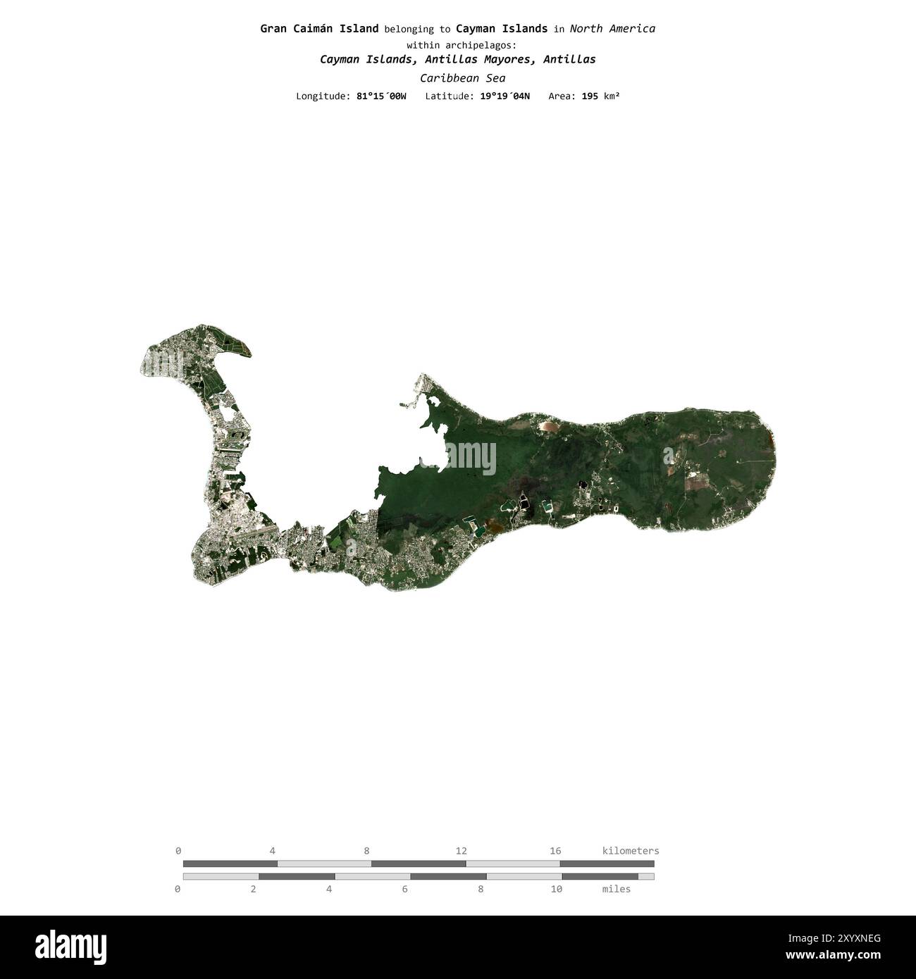 Gran Caiman Island in the Caribbean Sea, belonging to Cayman Islands ...