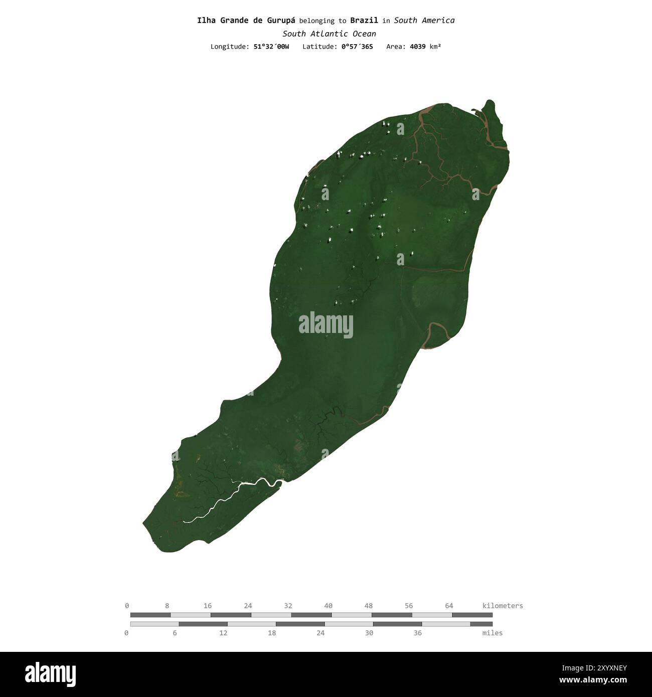 Ilha Grande de Gurupa in the South Atlantic Ocean, belonging to Brazil ...