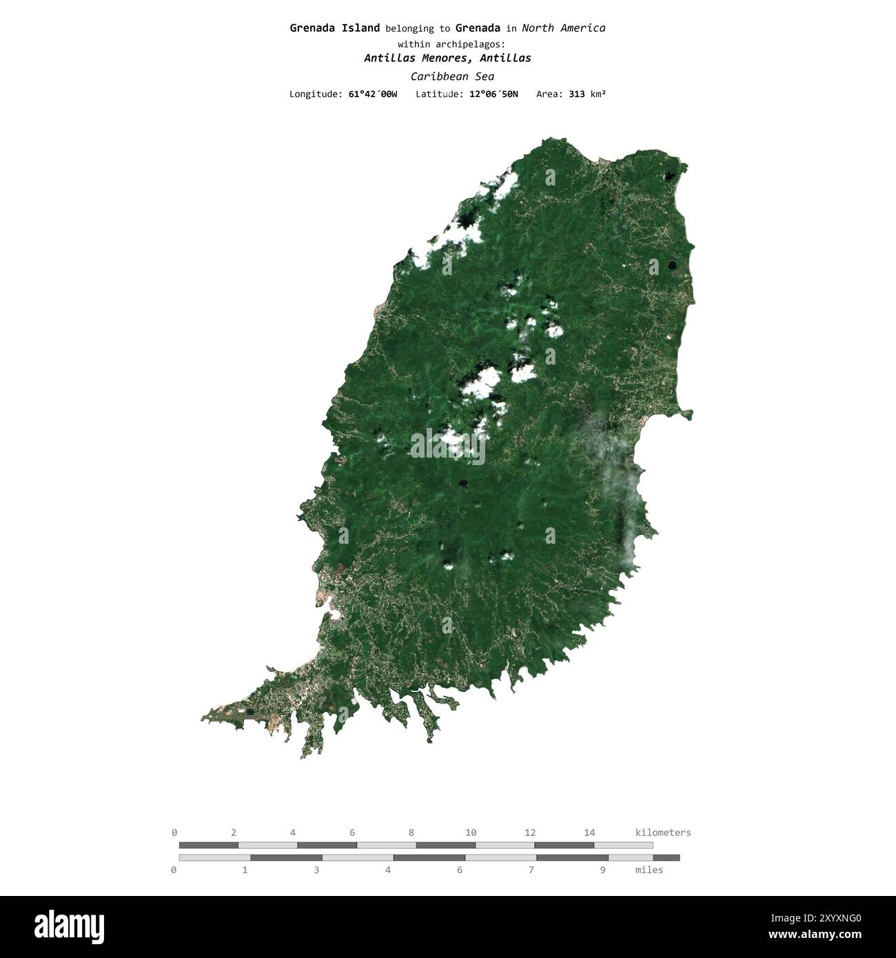 Grenada Map And Satellite Image Geologycom Map Of Swaziland