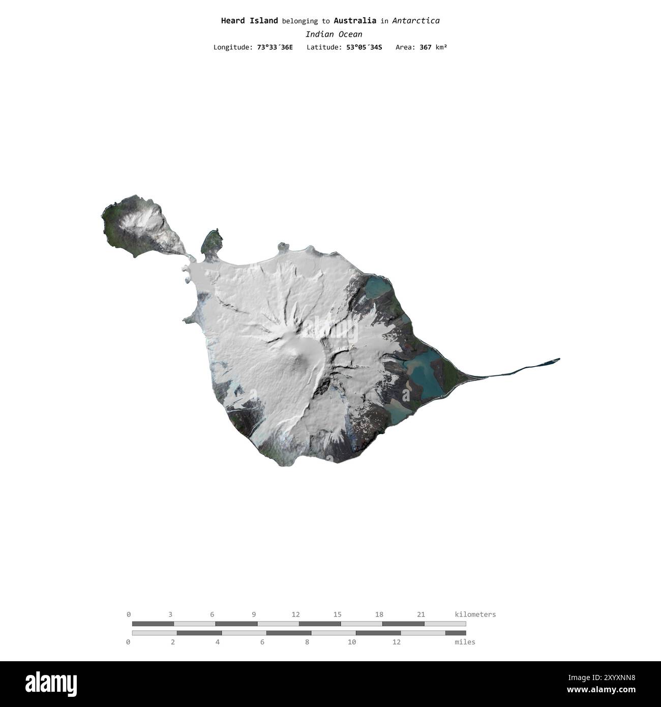 Antarctica satellite image island Cut Out Stock Images & Pictures - Alamy