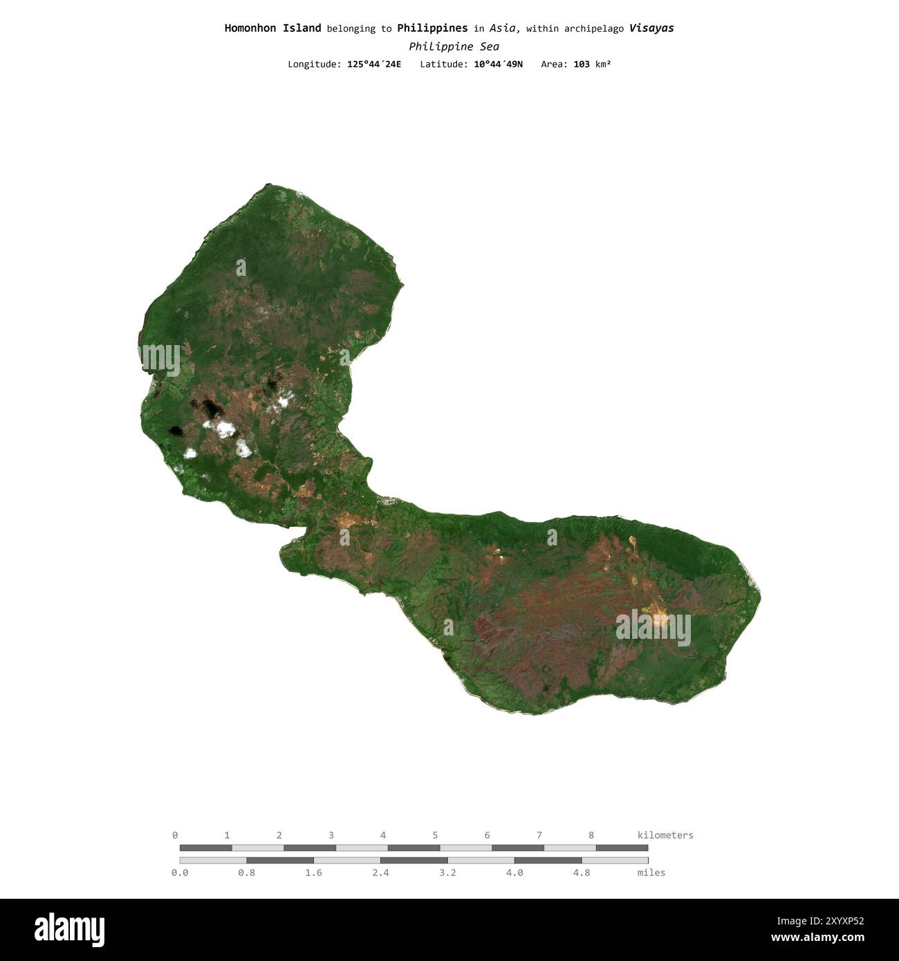 Homonhon Island in the Philippine Sea, belonging to Philippines ...