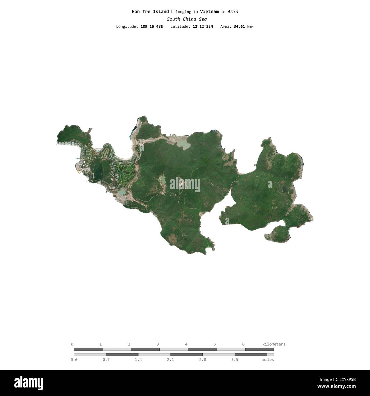Hon Tre Island in the South China Sea, belonging to Vietnam, isolated ...