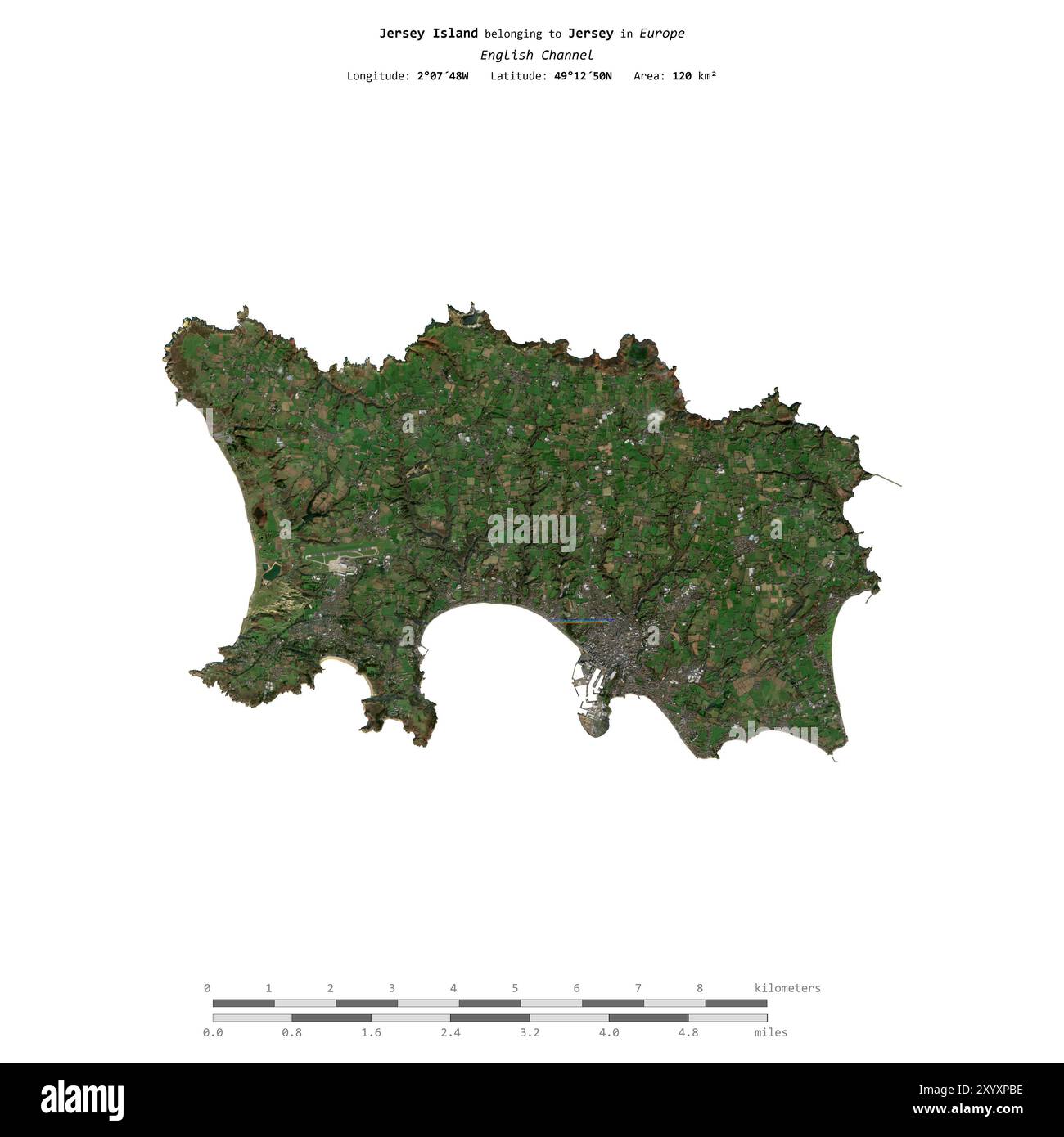 Jersey Island in the English Channel, belonging to Jersey, isolated on ...
