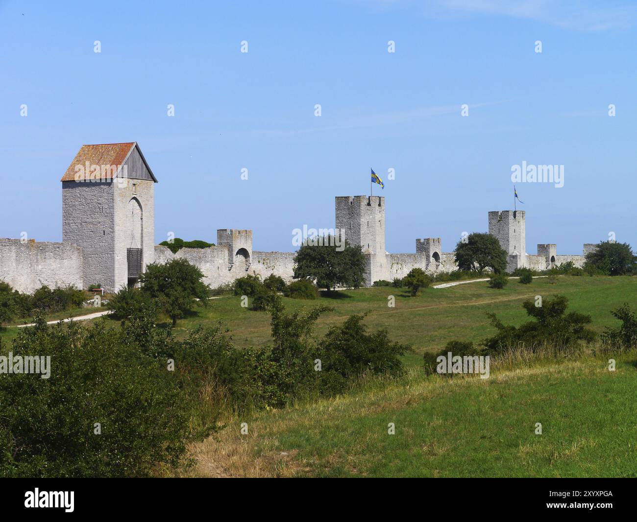 The medieval Visby city wall is a city wall and one of the landmarks of ...