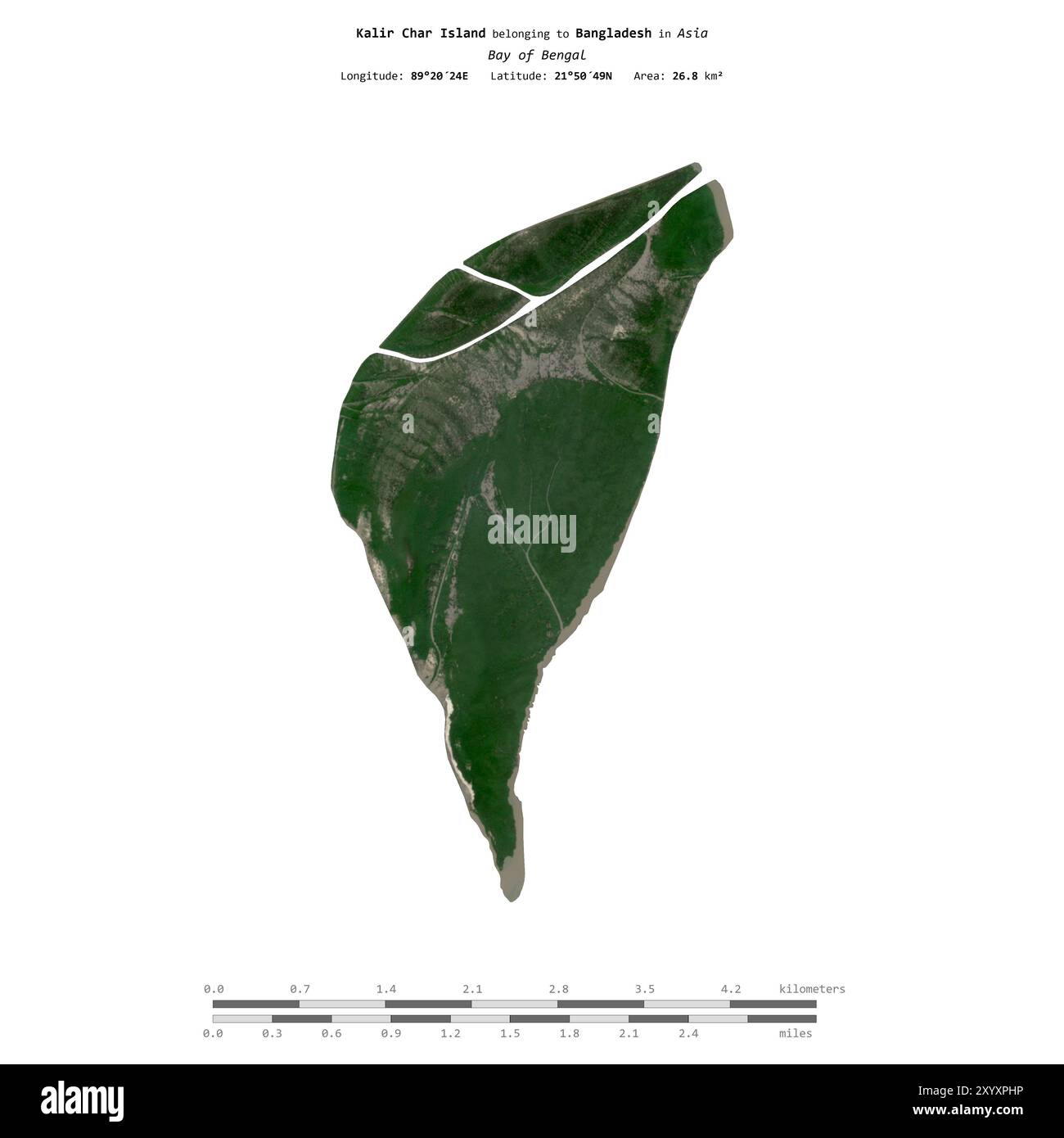 Kalir Char Island in the Bay of Bengal, belonging to Bangladesh ...
