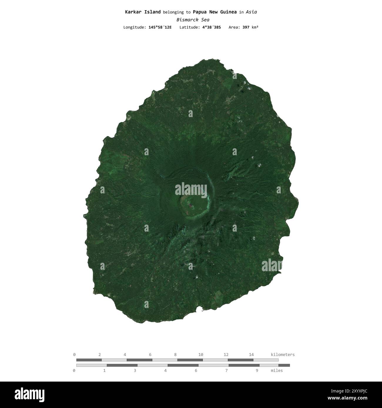 Karkar Island in the Bismarck Sea, belonging to Papua New Guinea ...