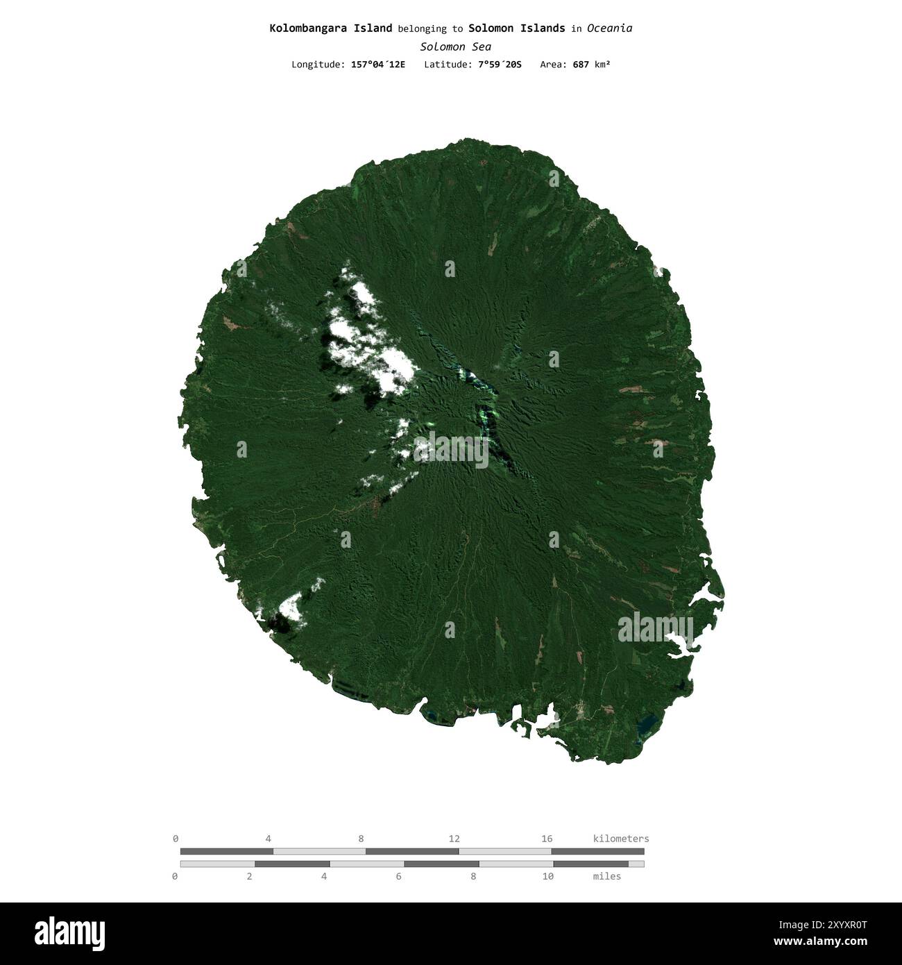 Kolombangara Island in the Solomon Sea, belonging to Solomon Islands ...