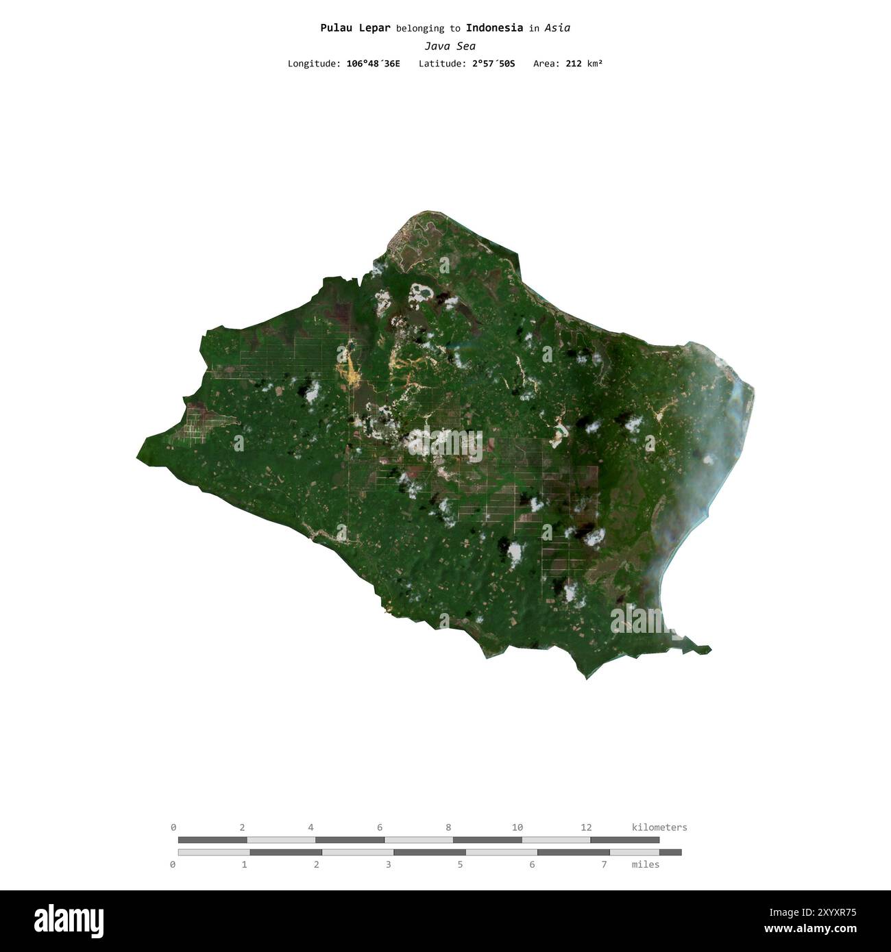 Pulau Lepar in the Java Sea, belonging to Indonesia, isolated on a ...