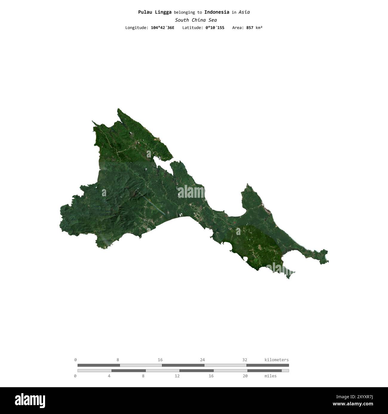 Pulau Lingga in the South China Sea, belonging to Indonesia, isolated ...