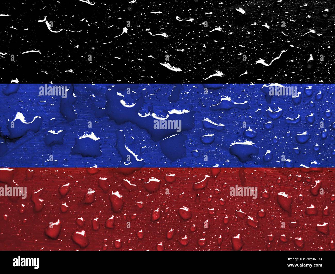 Flag of Donetsk, Krivoy Rog Soviet with rain drops Stock Photo - Alamy