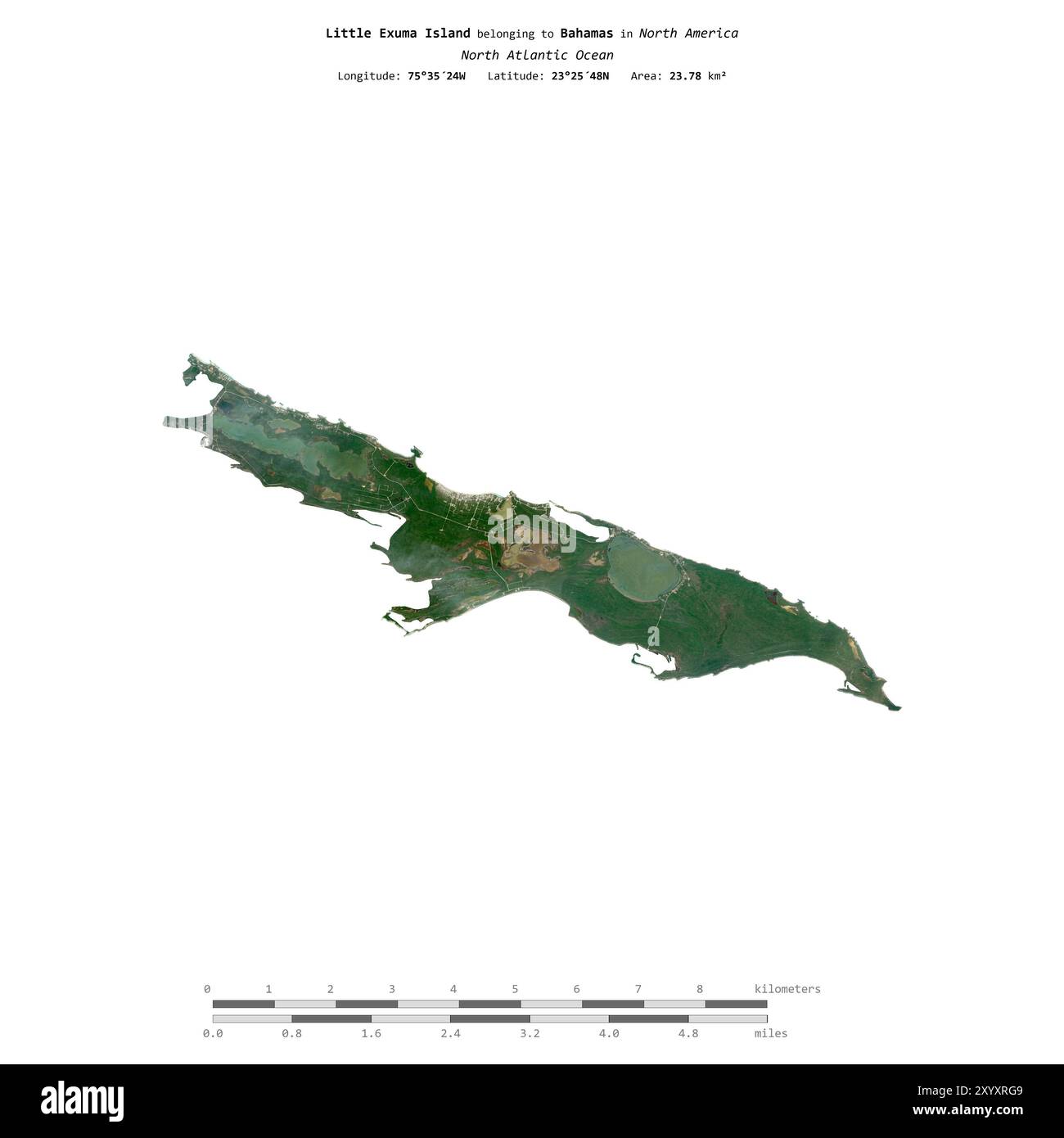 Little Exuma Island in the North Atlantic Ocean, belonging to Bahamas ...