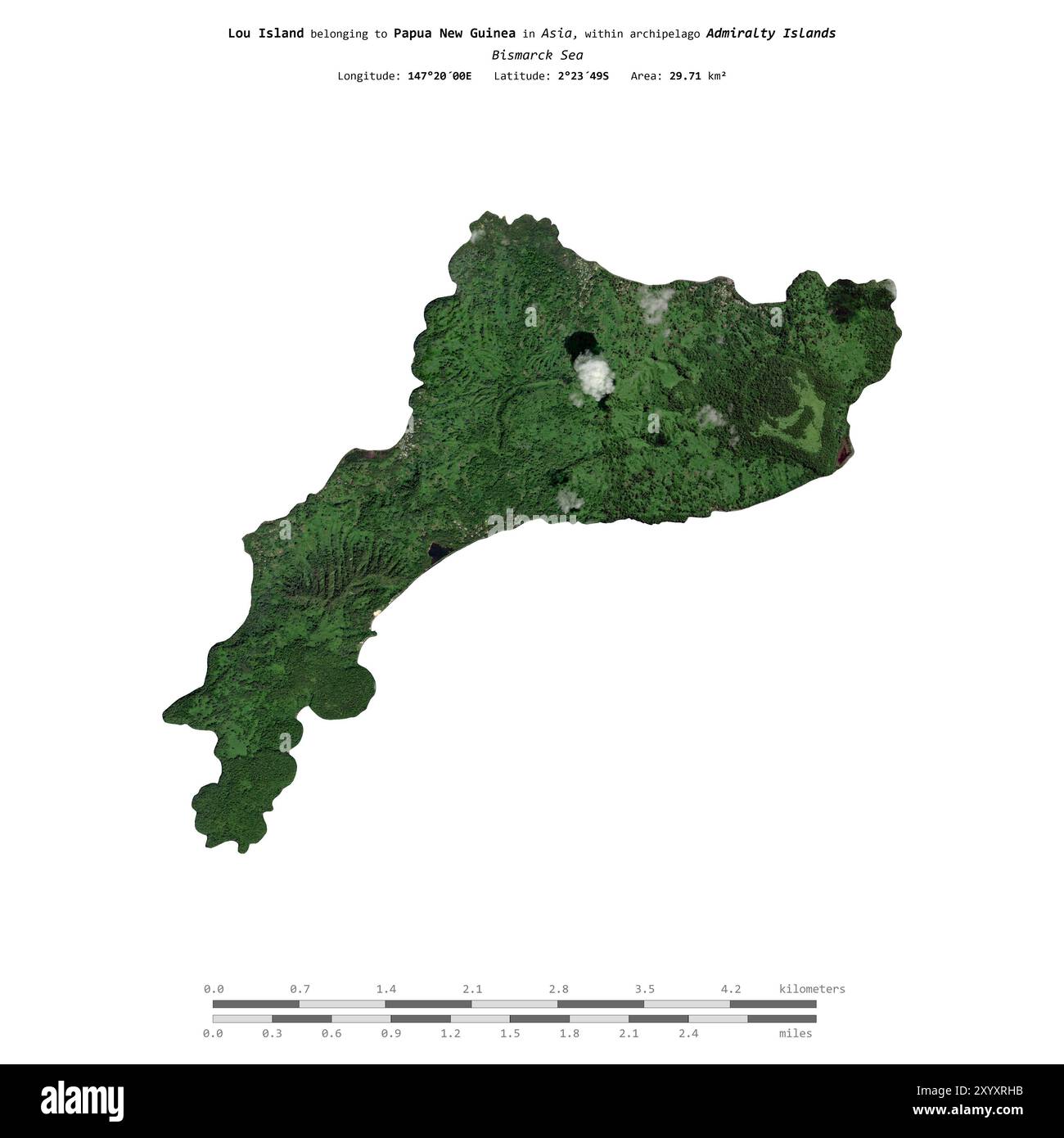 Lou Island in the Bismarck Sea, belonging to Papua New Guinea, isolated ...