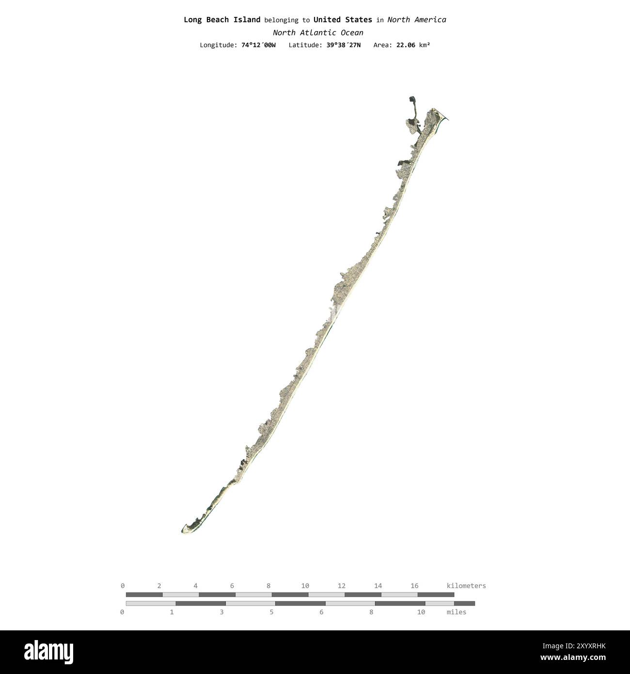 Long Beach Island in the North Atlantic Ocean, belonging to United ...