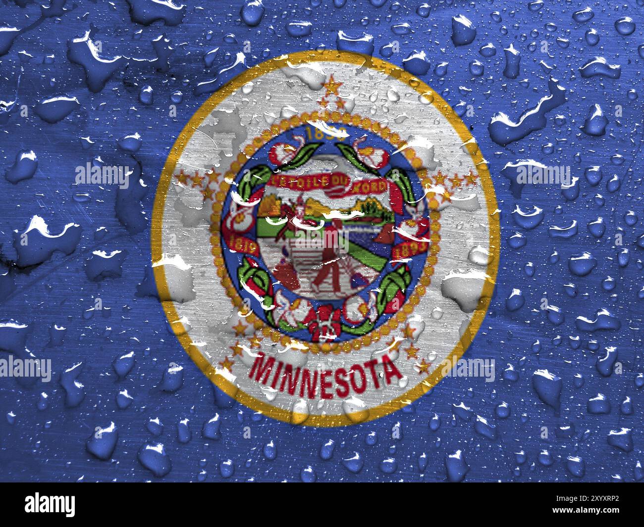 Flag of Minnesota with rain drops Stock Photo - Alamy