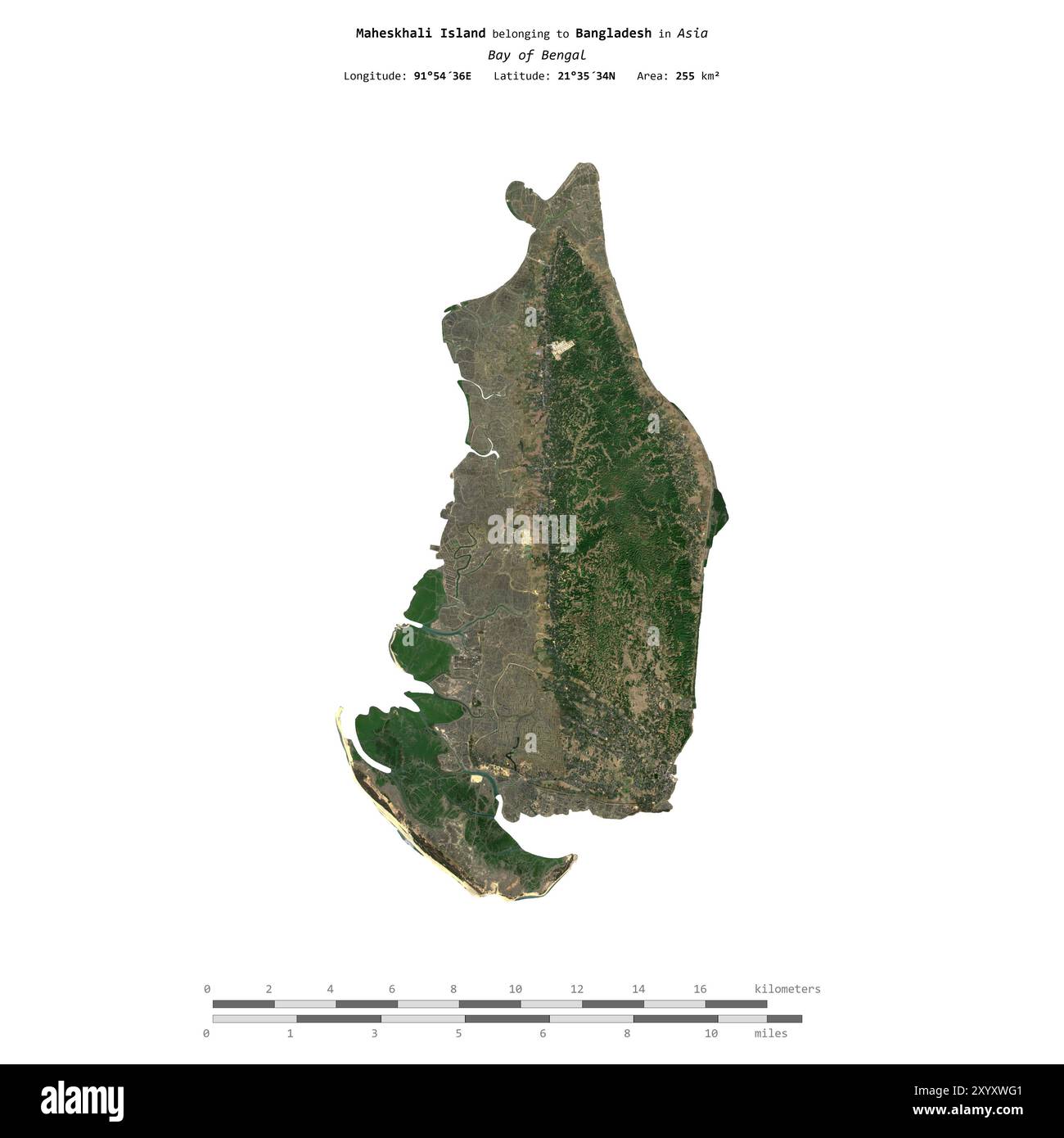 Maheskhali Island in the Bay of Bengal, belonging to Bangladesh ...
