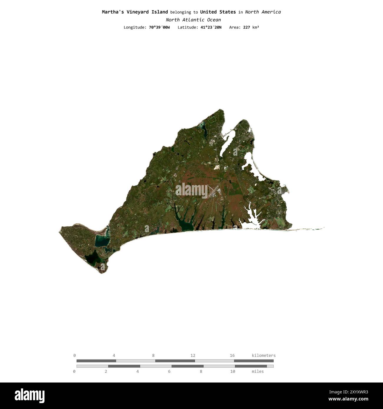 Martha's Vineyard Island in the North Atlantic Ocean, belonging to ...
