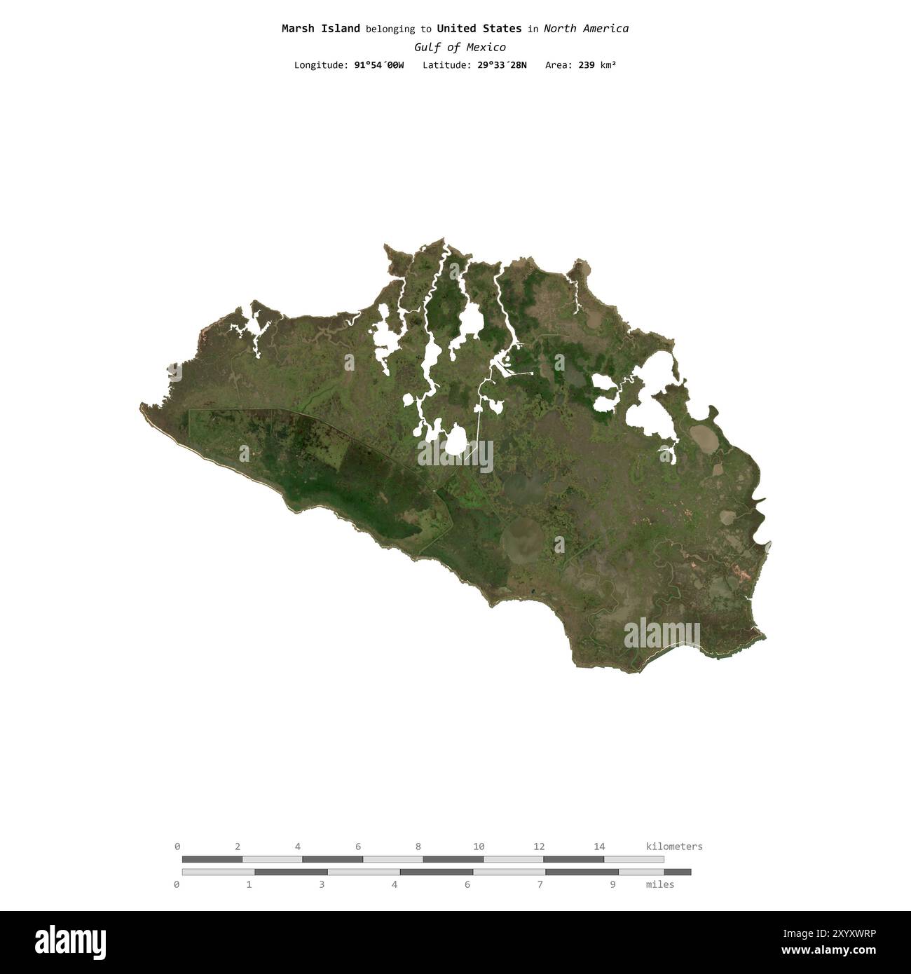 Marsh Island in the Gulf of Mexico, belonging to United States ...