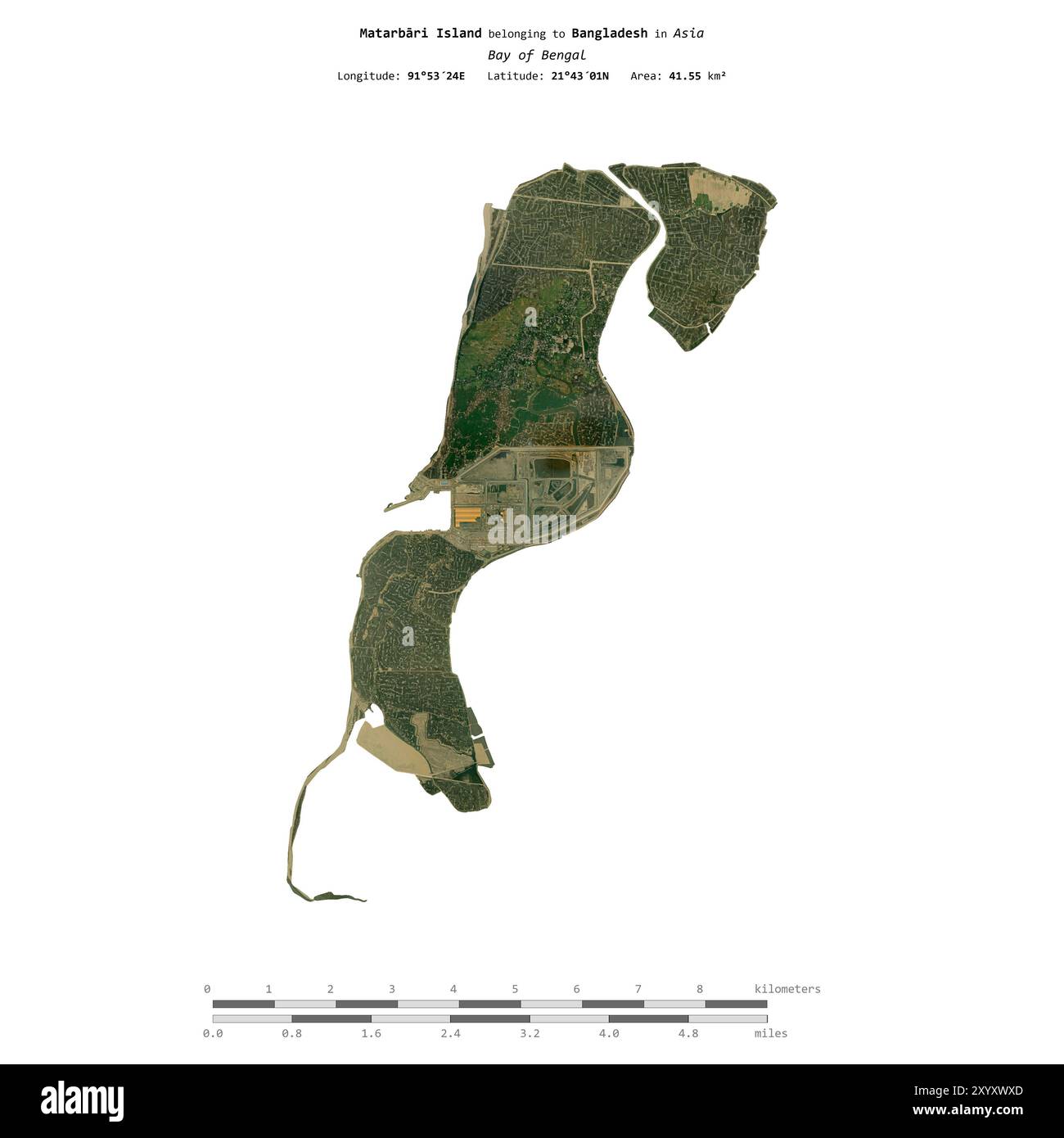 Matarbari Island in the Bay of Bengal, belonging to Bangladesh ...