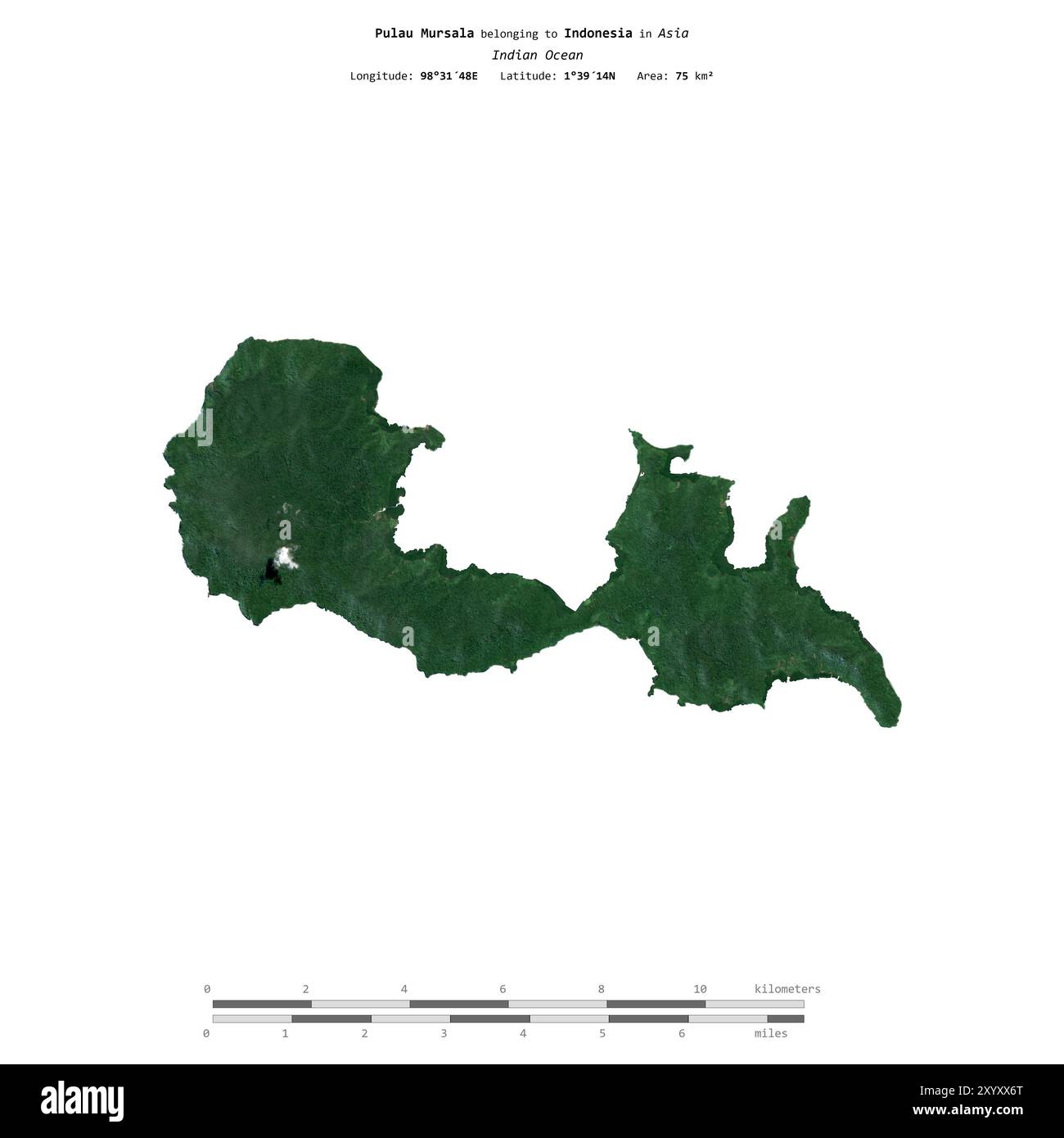 Pulau Mursala in the Indian Ocean, belonging to Indonesia, isolated on ...