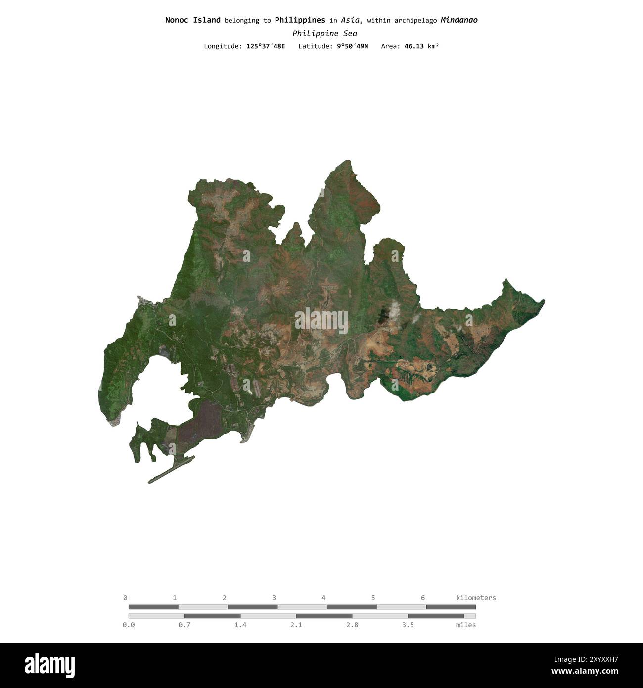 Nonoc Island in the Philippine Sea, belonging to Philippines, isolated ...