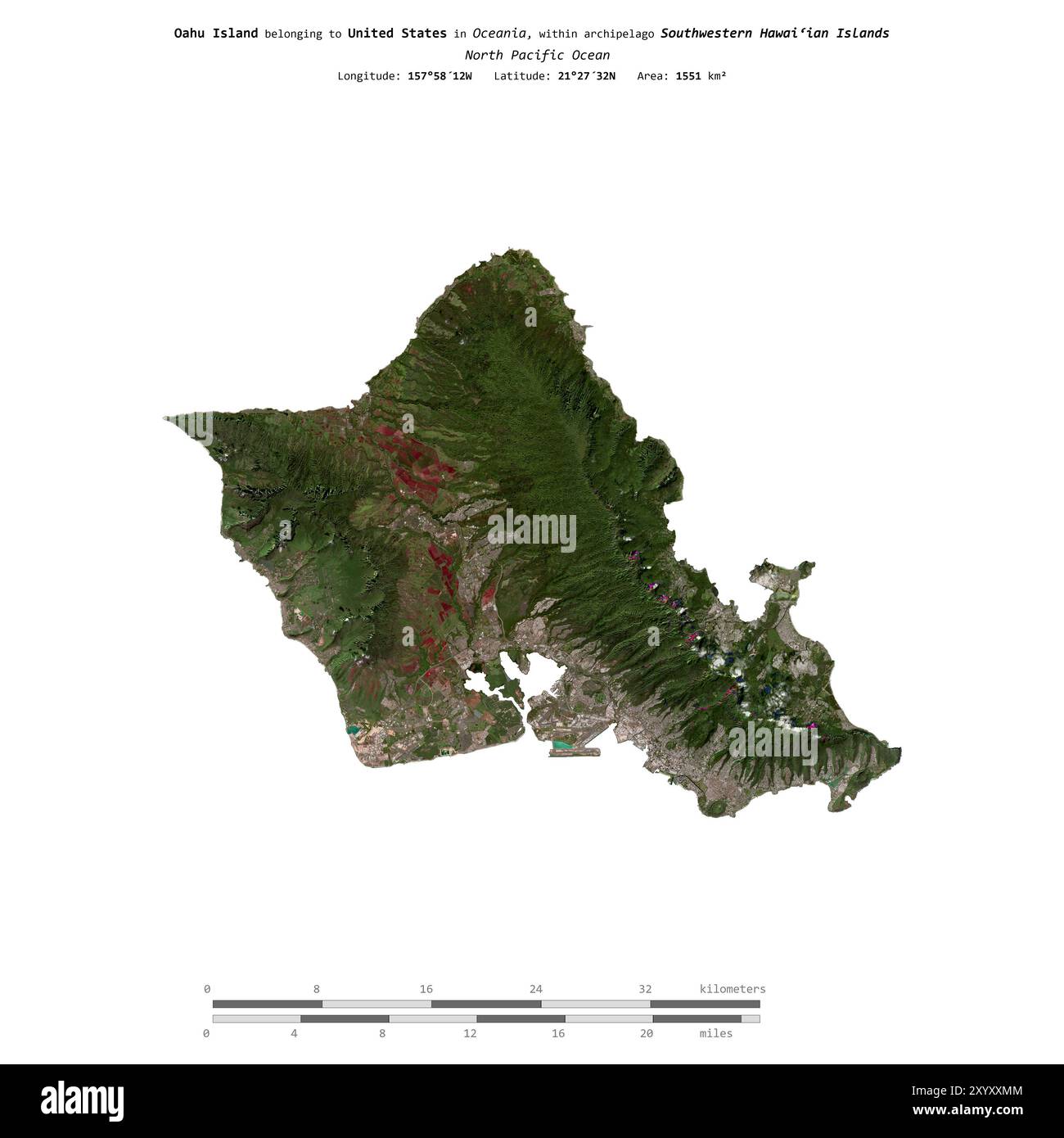 Oahu Island in the North Pacific Ocean, belonging to United States ...