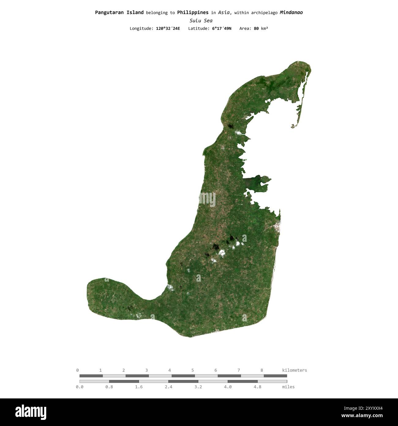 Pangutaran Island in the Sulu Sea, belonging to Philippines, isolated ...