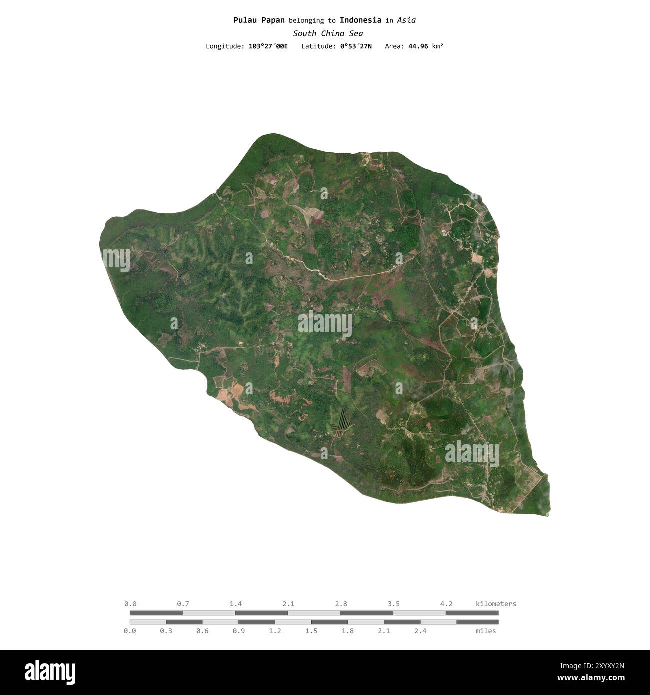 Pulau Papan in the South China Sea, belonging to Indonesia, isolated on ...