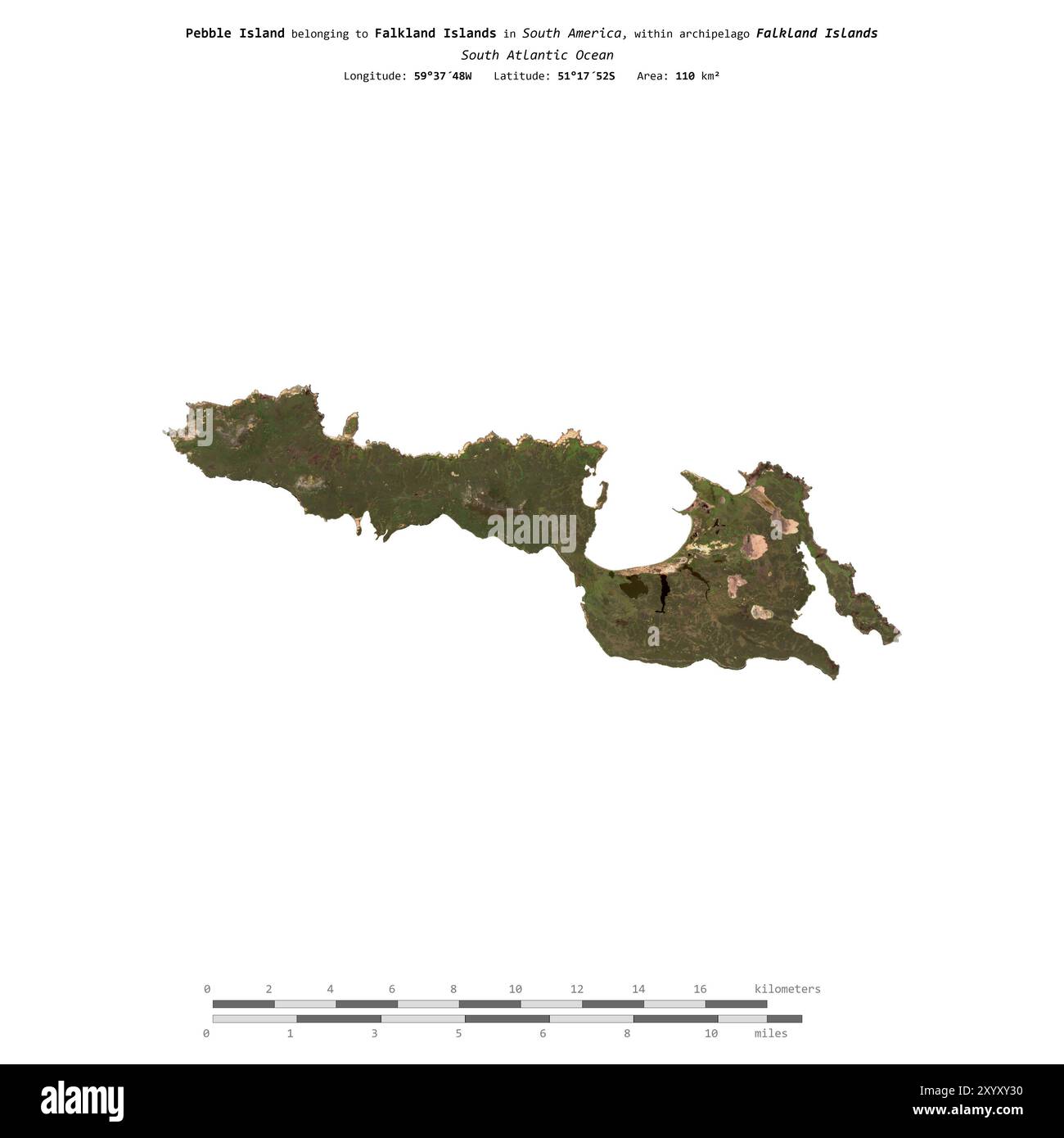 Pebble Island in the South Atlantic Ocean, belonging to Falkland ...
