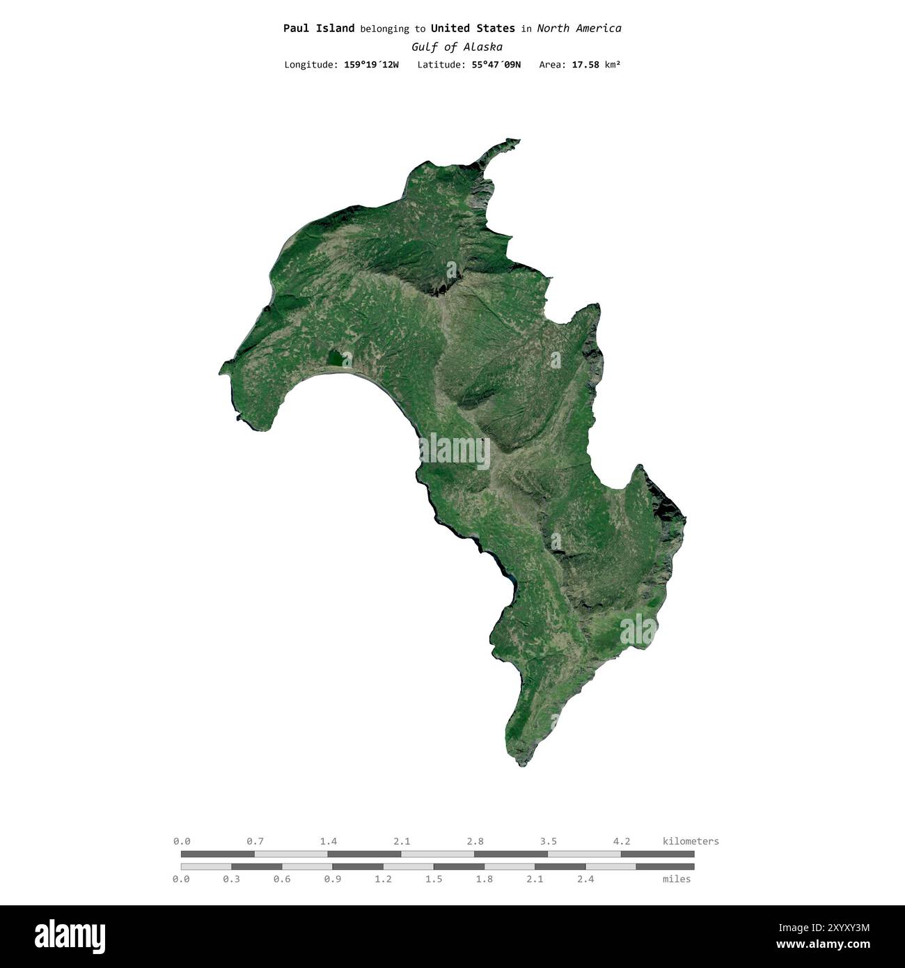 Paul Island in the Gulf of Alaska, belonging to United States, isolated ...