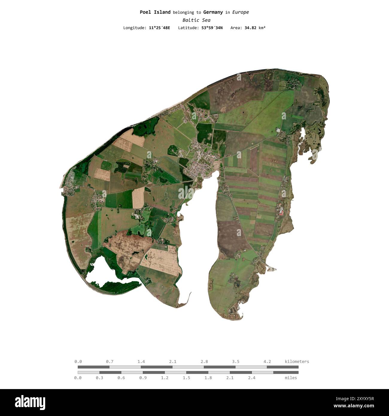 Poel Island in the Baltic Sea, belonging to Germany, isolated on a ...