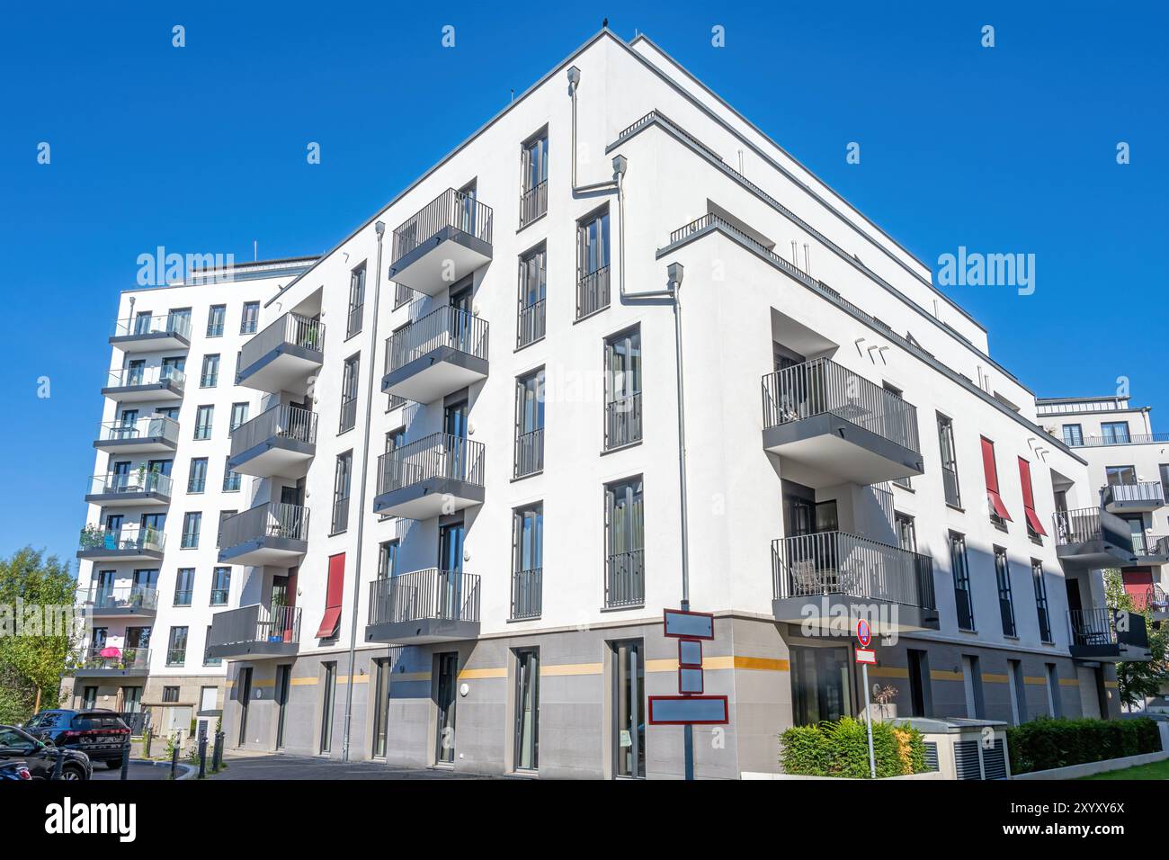 New white apartment block seen in Berlin, Germany Stock Photo - Alamy