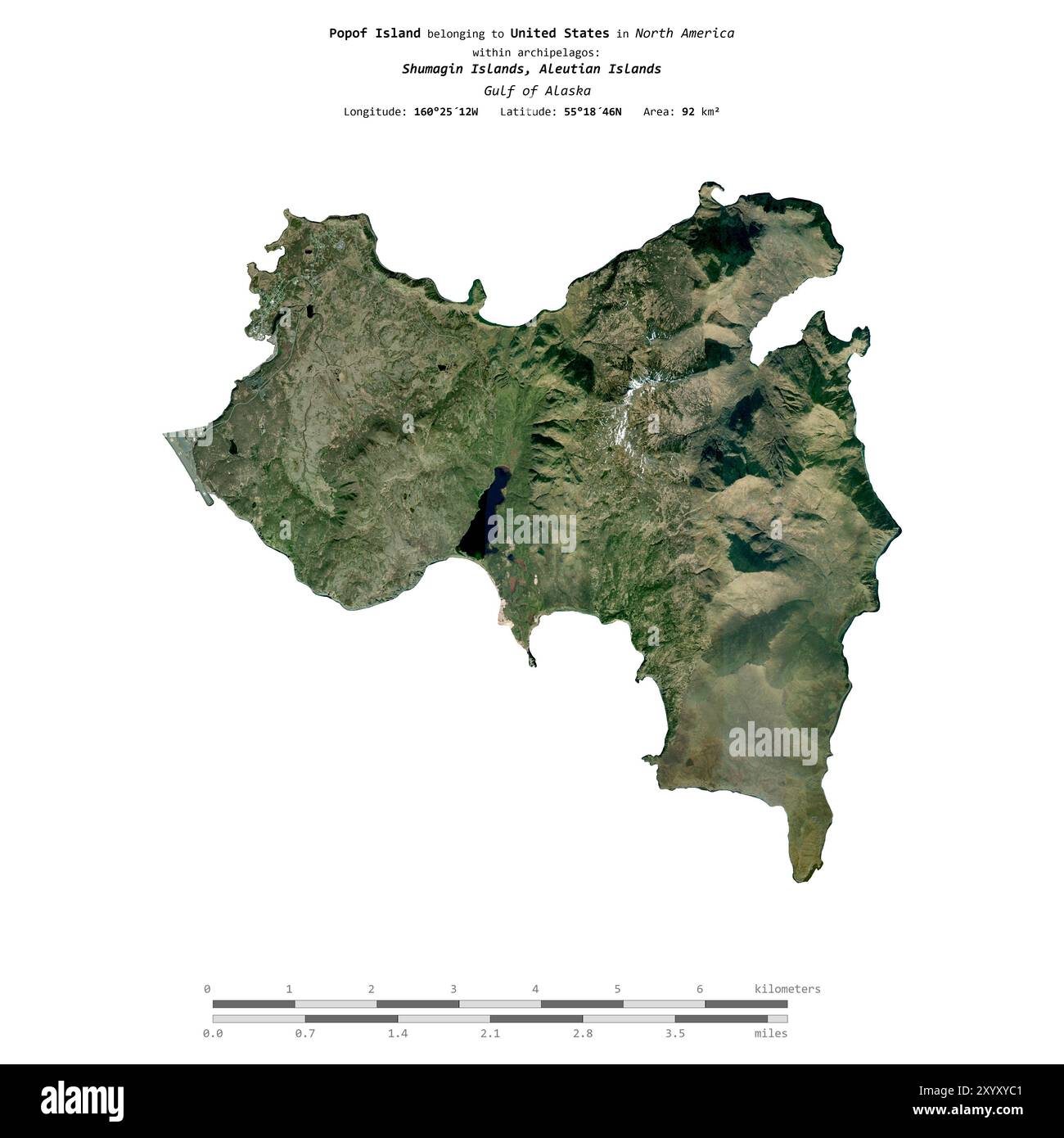 Popof Island in the Gulf of Alaska, belonging to United States ...