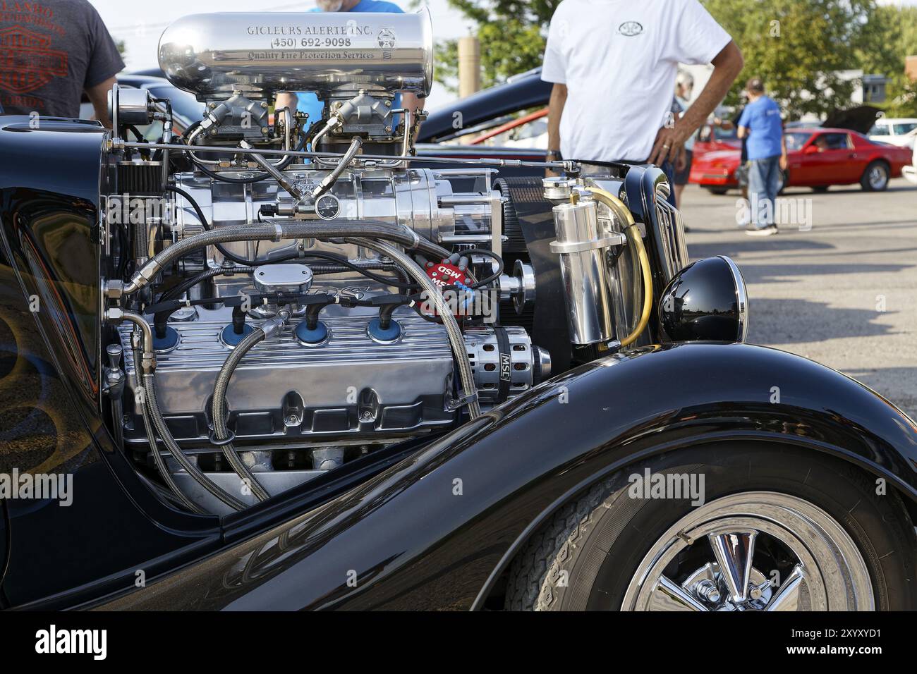 Car show, technic, vintage car engine, Province of Quebec, Canada ...