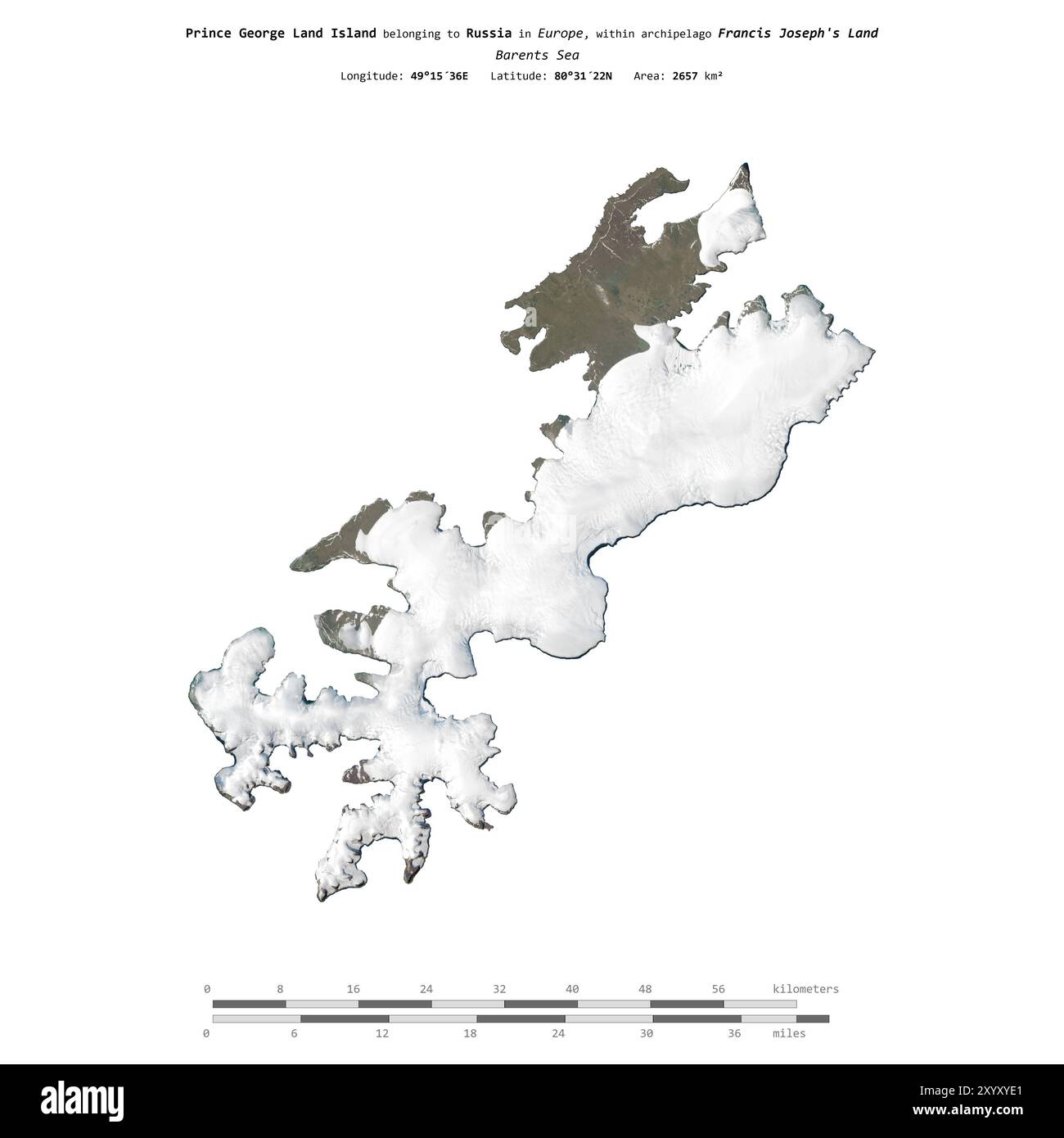 Prince George Land Island in the Barents Sea, belonging to Russia ...