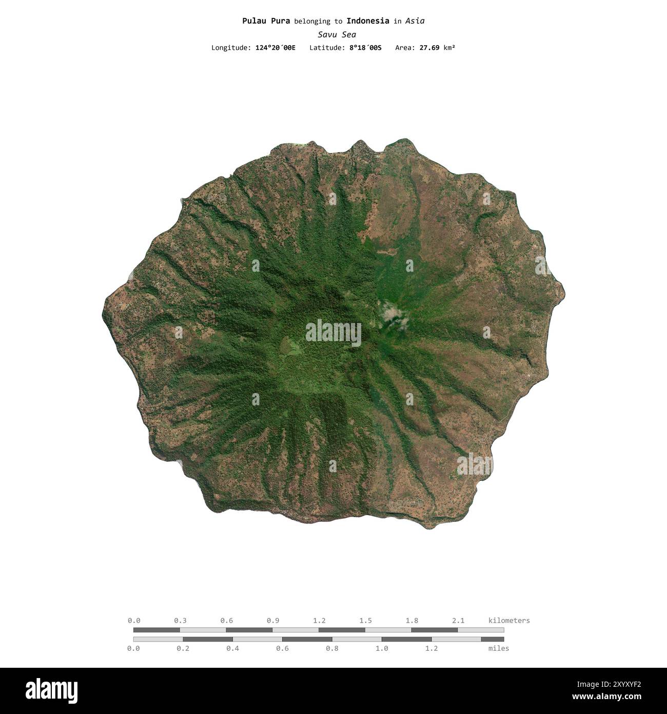 Pulau Pura in the Savu Sea, belonging to Indonesia, isolated on a ...