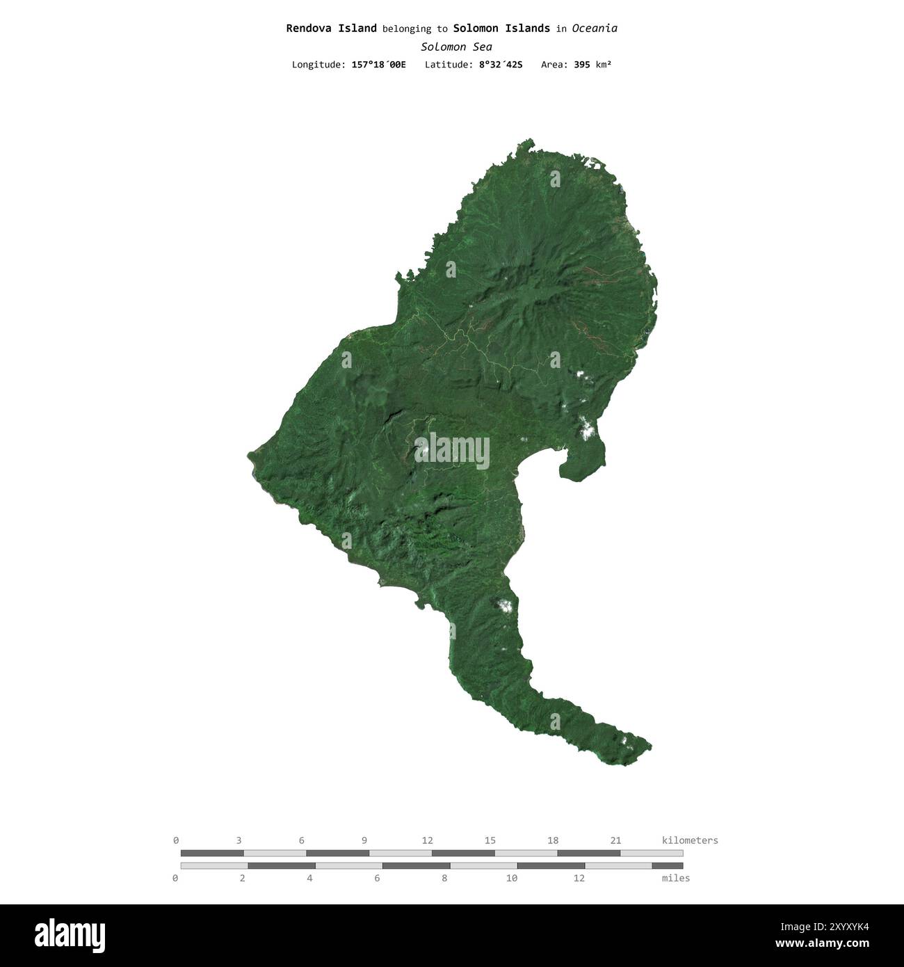 Rendova Island in the Solomon Sea, belonging to Solomon Islands ...