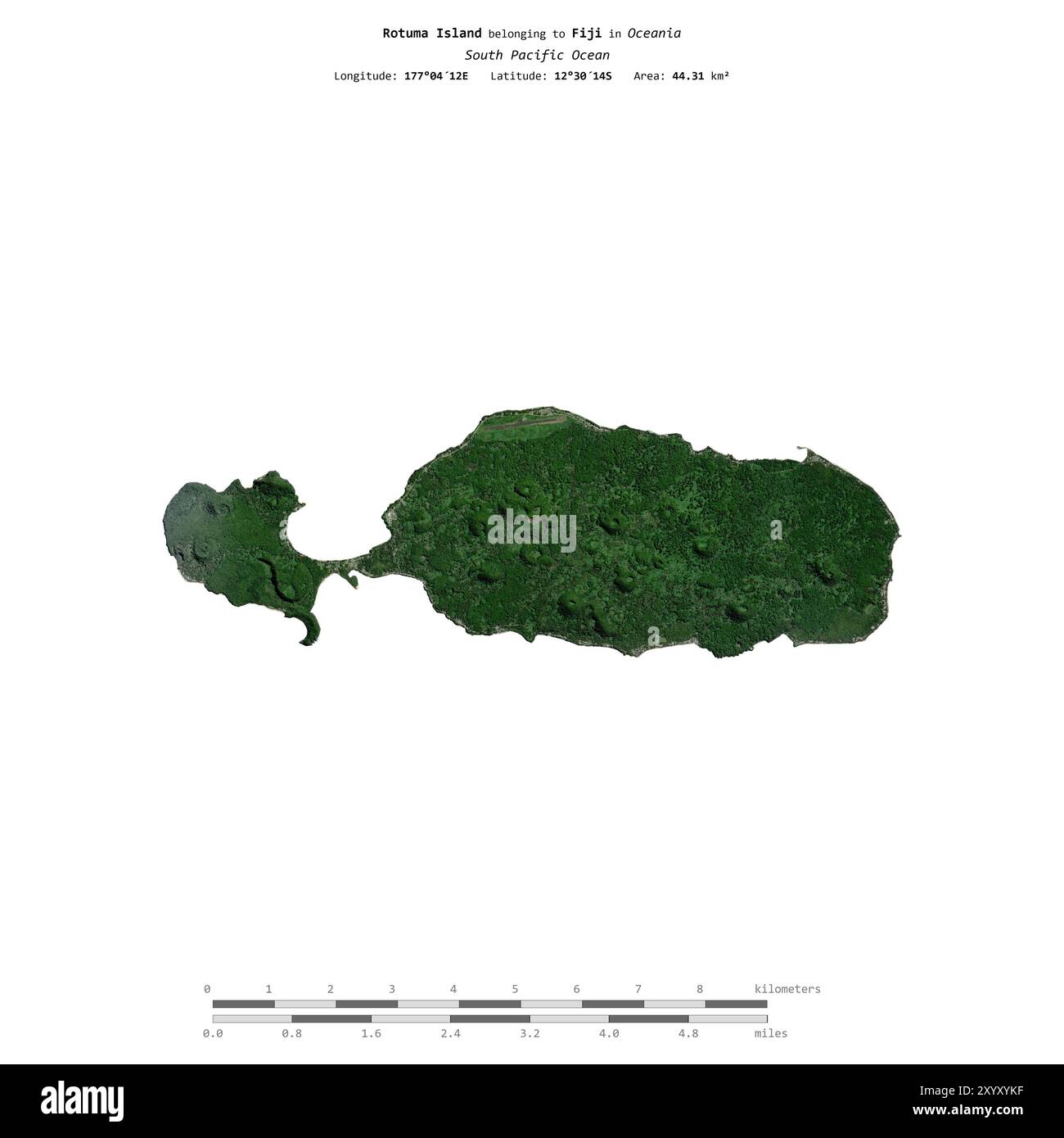 Rotuma Island in the South Pacific Ocean, belonging to Fiji, isolated ...