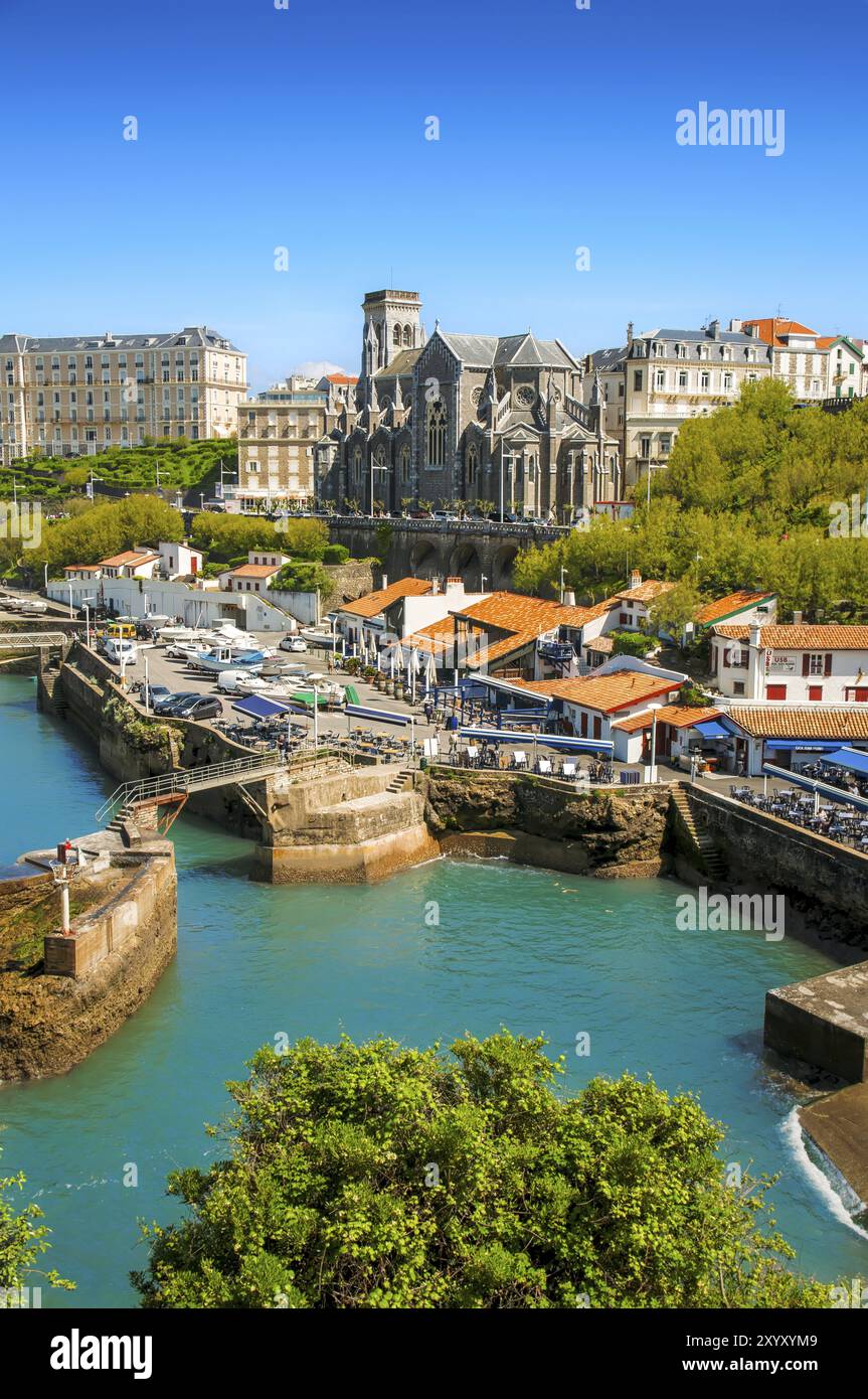 Biarritz cityscape with harbor and church in France Stock Photo - Alamy