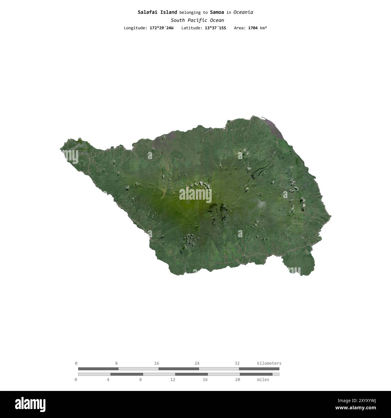 Savaii Island in the South Pacific Ocean, belonging to Samoa, isolated ...