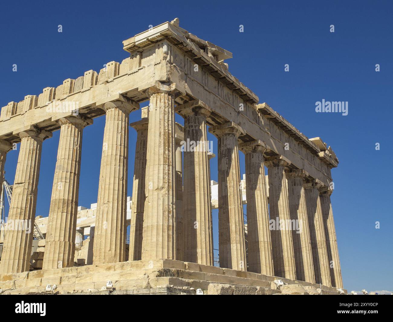 The Parthenon temple on the Acropolis under a blue sky, athens, greece Stock Photo - Alamy