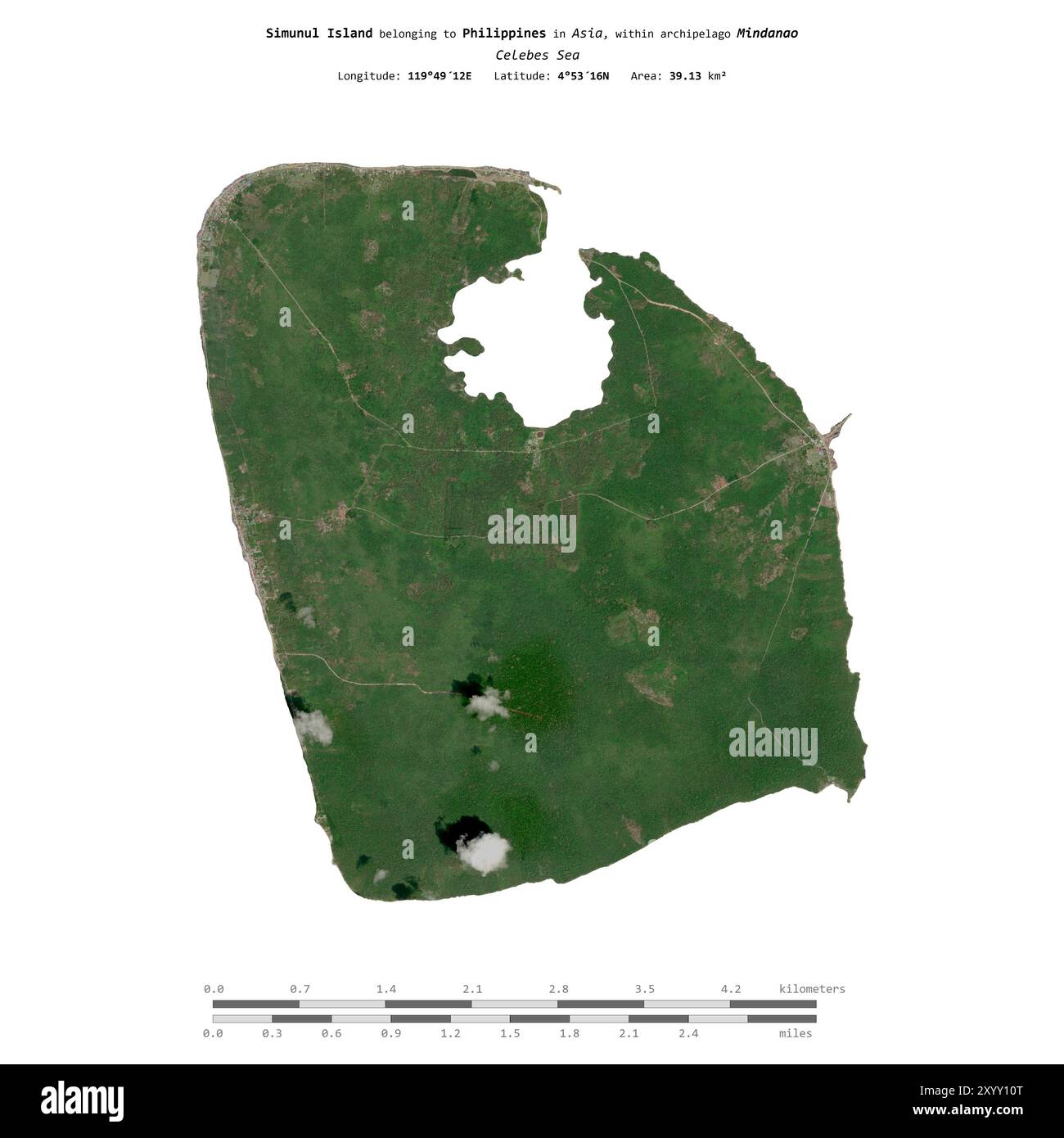 Simunul Island in the Celebes Sea, belonging to Philippines, isolated ...