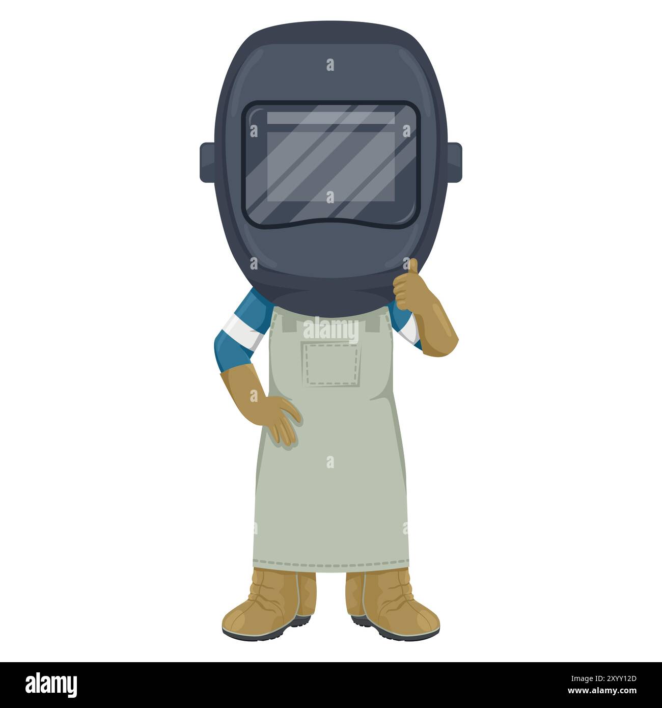 Welding engineer with his personal protective equipment with thumbs ...