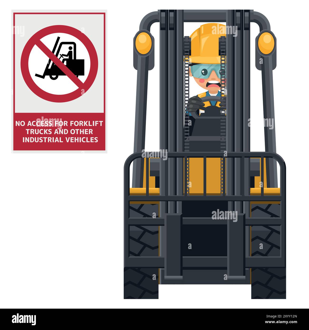 No access for forklift trucks and other industrial vehicles. Safety in ...